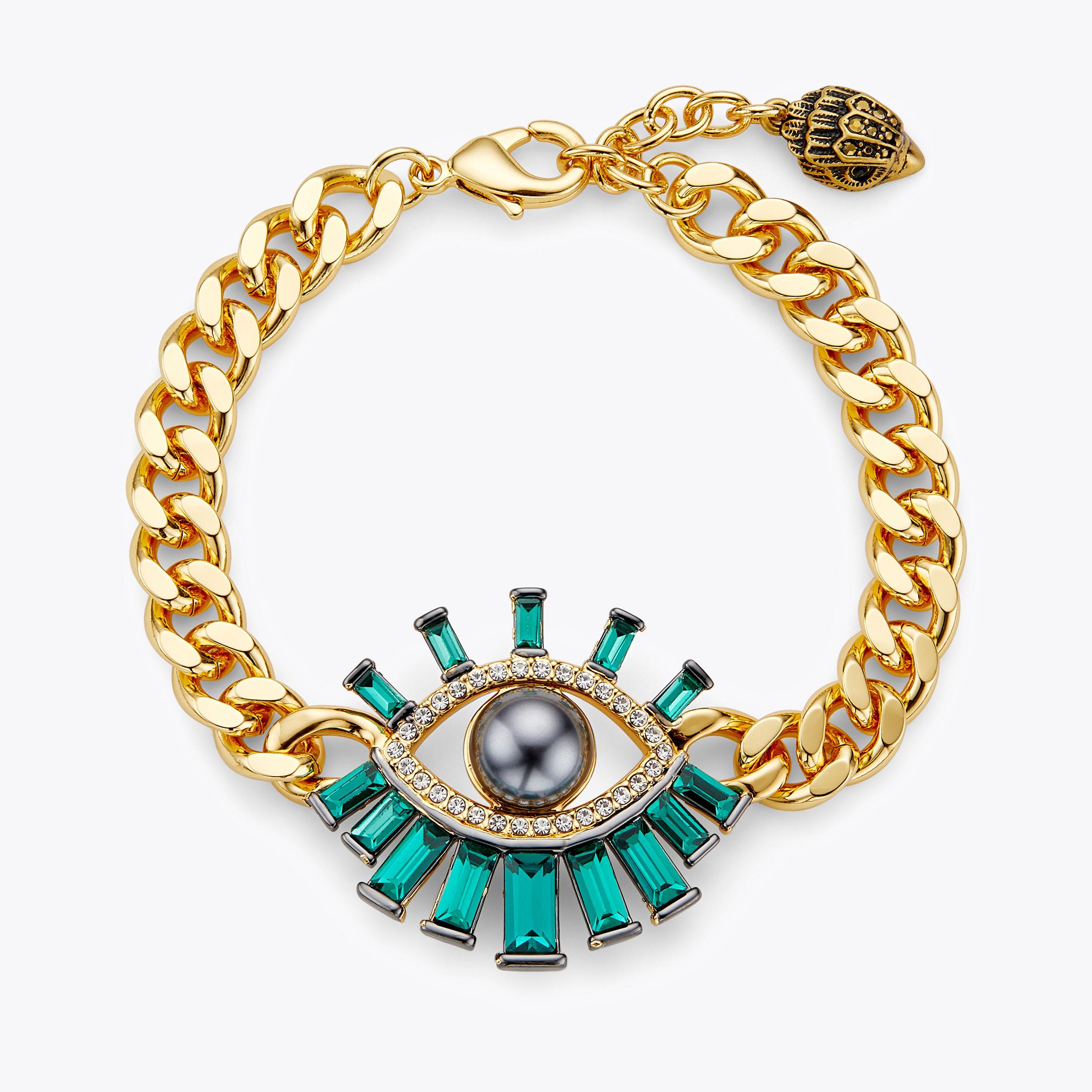 LG PAVE EYE BRACELET Eye Gold Chain Bracelet by KURT GEIGER LONDON