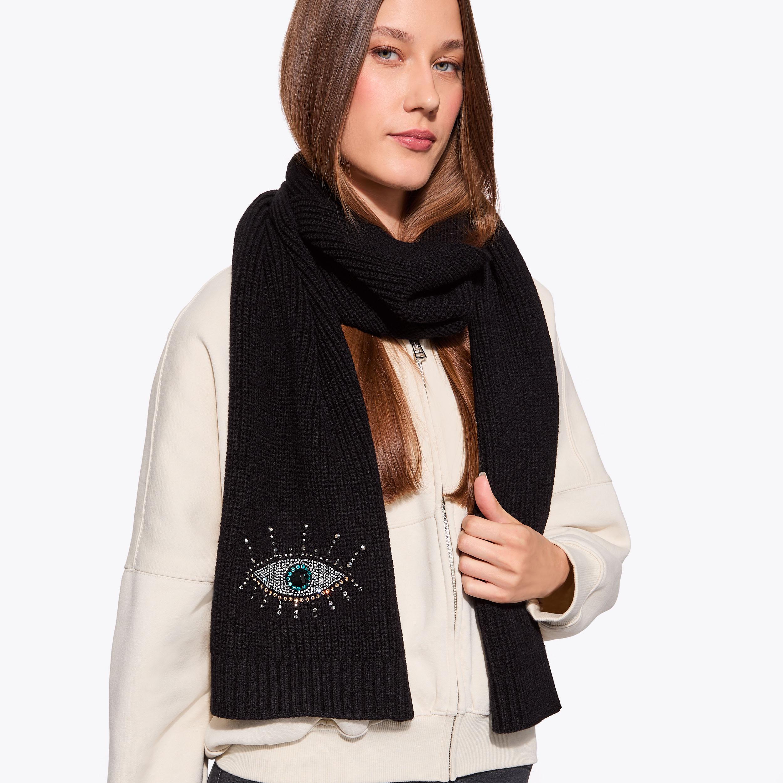 EVIL EYE SCARF Black Evil Eye Scarf by KURT GEIGER LONDON