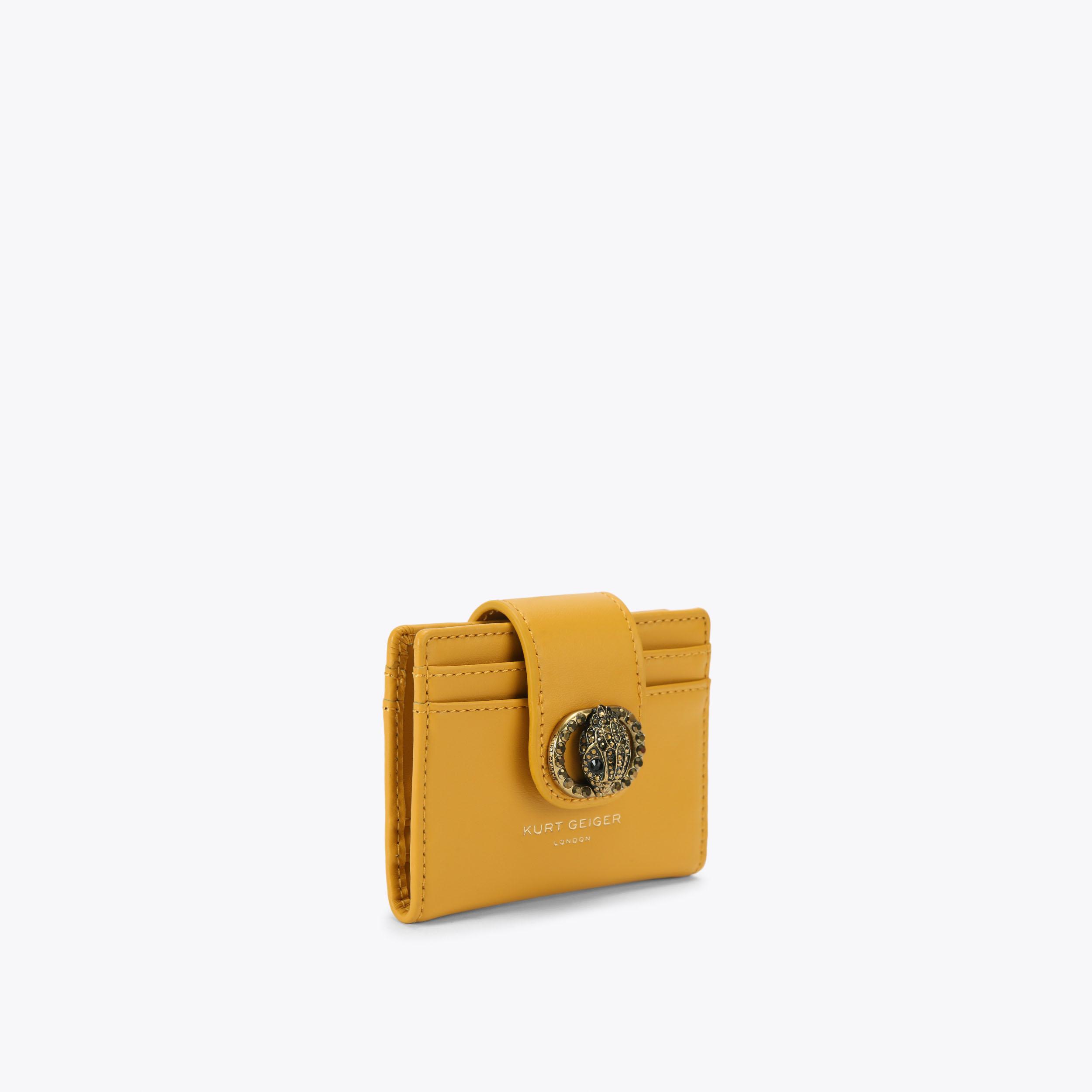 CHELSEA MULTI CARD Mustard Leather Card Holder by KURT GEIGER LONDON
