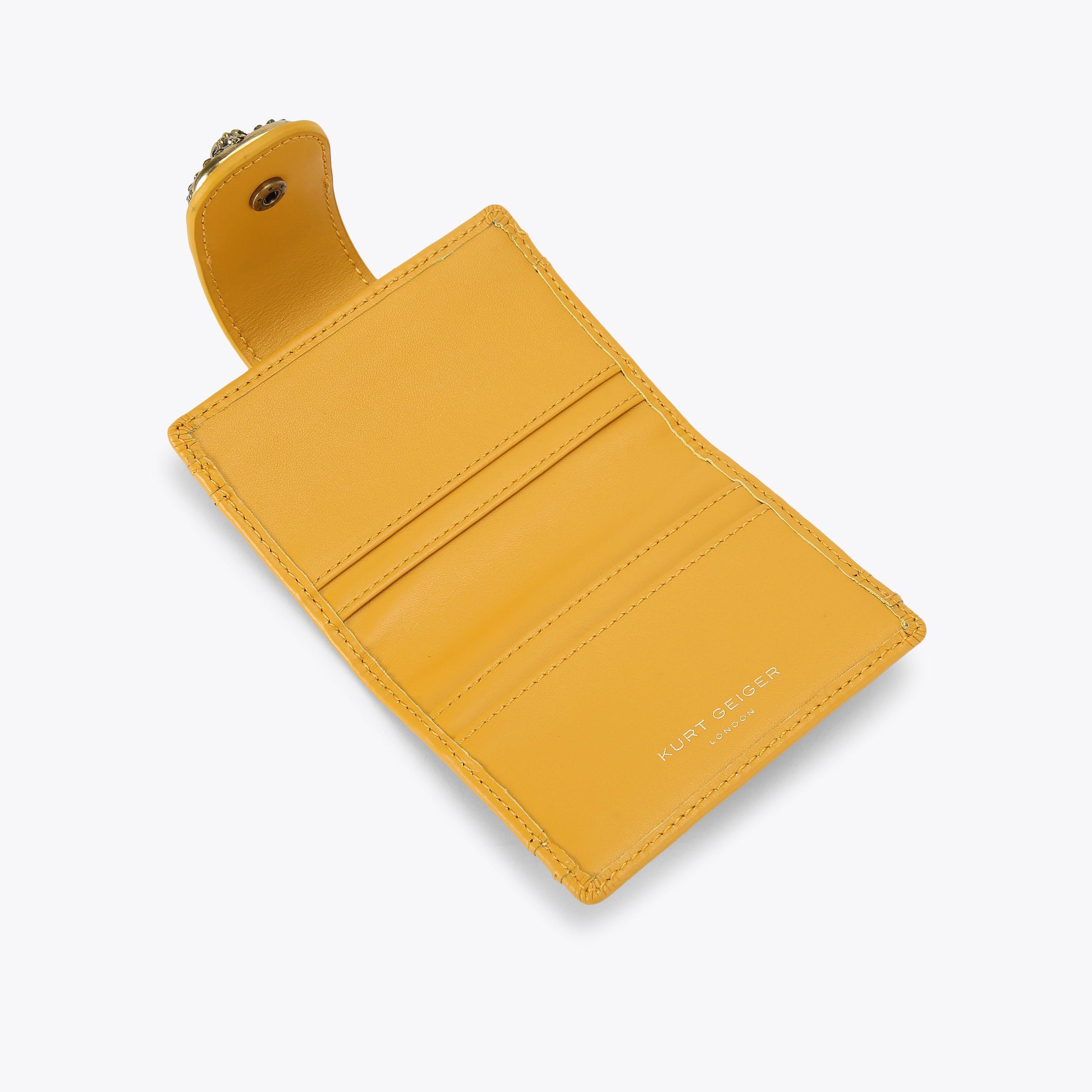 CHELSEA MULTI CARD Mustard Leather Card Holder by KURT GEIGER LONDON
