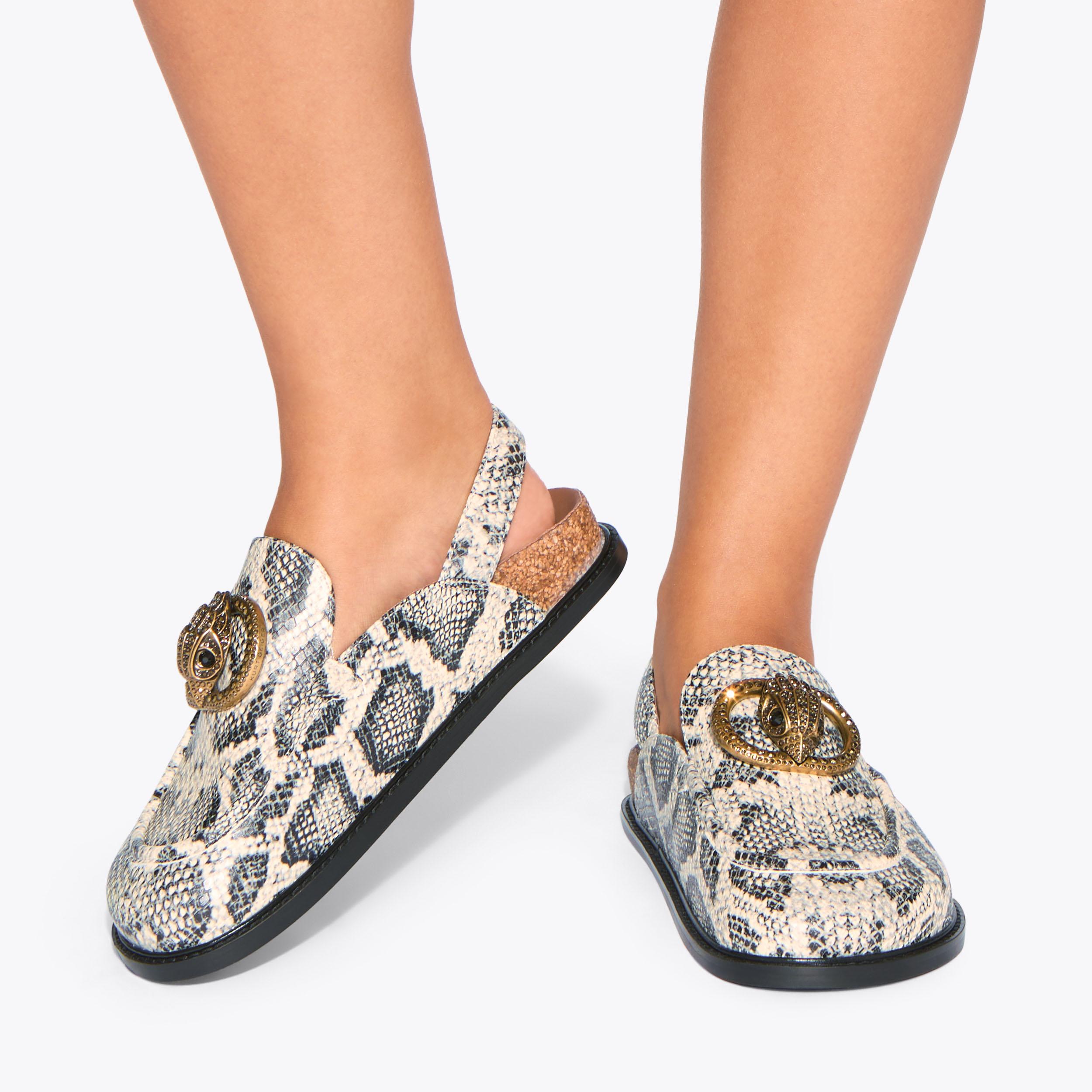 CHELSEA MULE SLINGBACK Snake Print Mule Slingback by KURT GEIGER LONDON