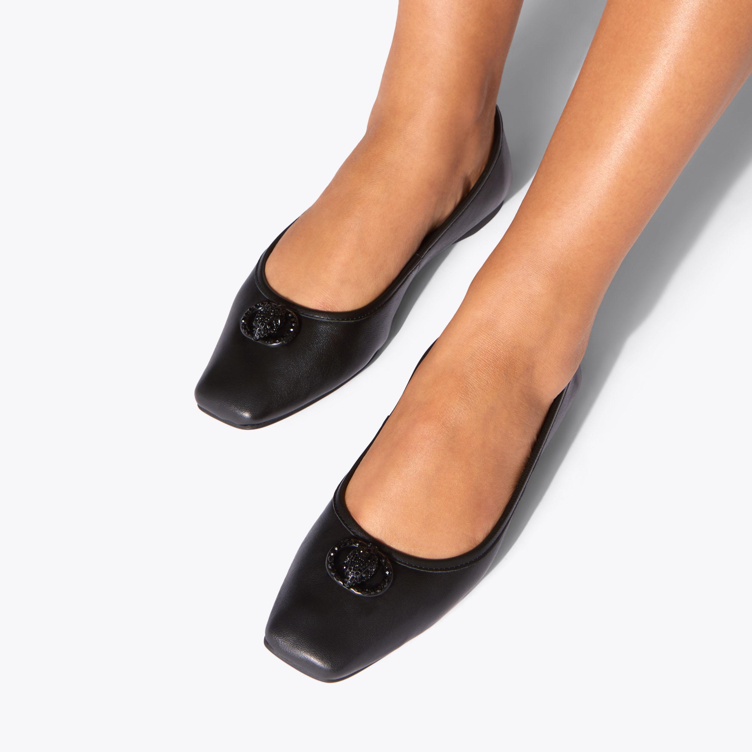 CHELSEA SQUARE TOE BALLET Black Ballet Flat by KURT GEIGER LONDON