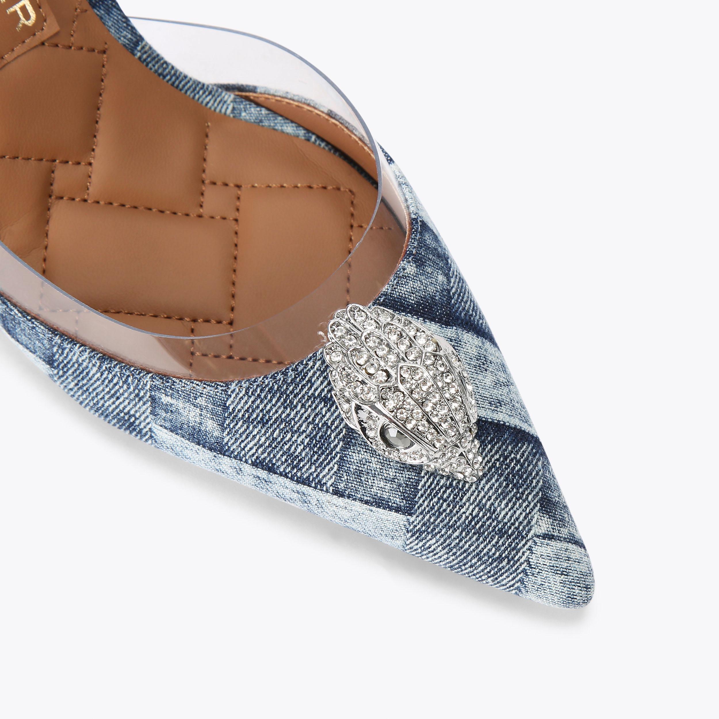 BELGRAVIA VINYL HIGH Denim Woven High Heel by KURT GEIGER LONDON