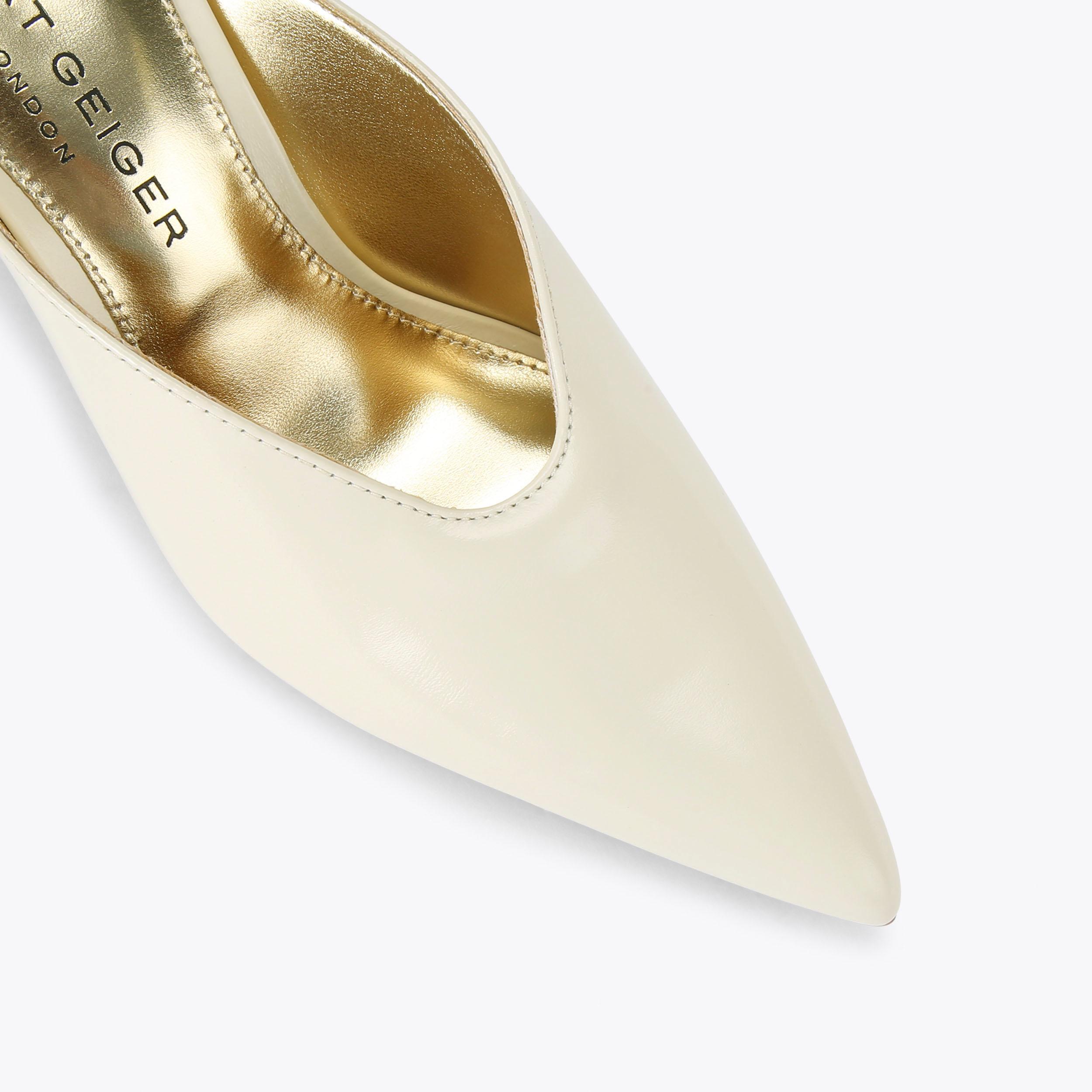 EAGLE HIGH CLOSED MULE Bone Leather Mule Heel by KURT GEIGER LONDON