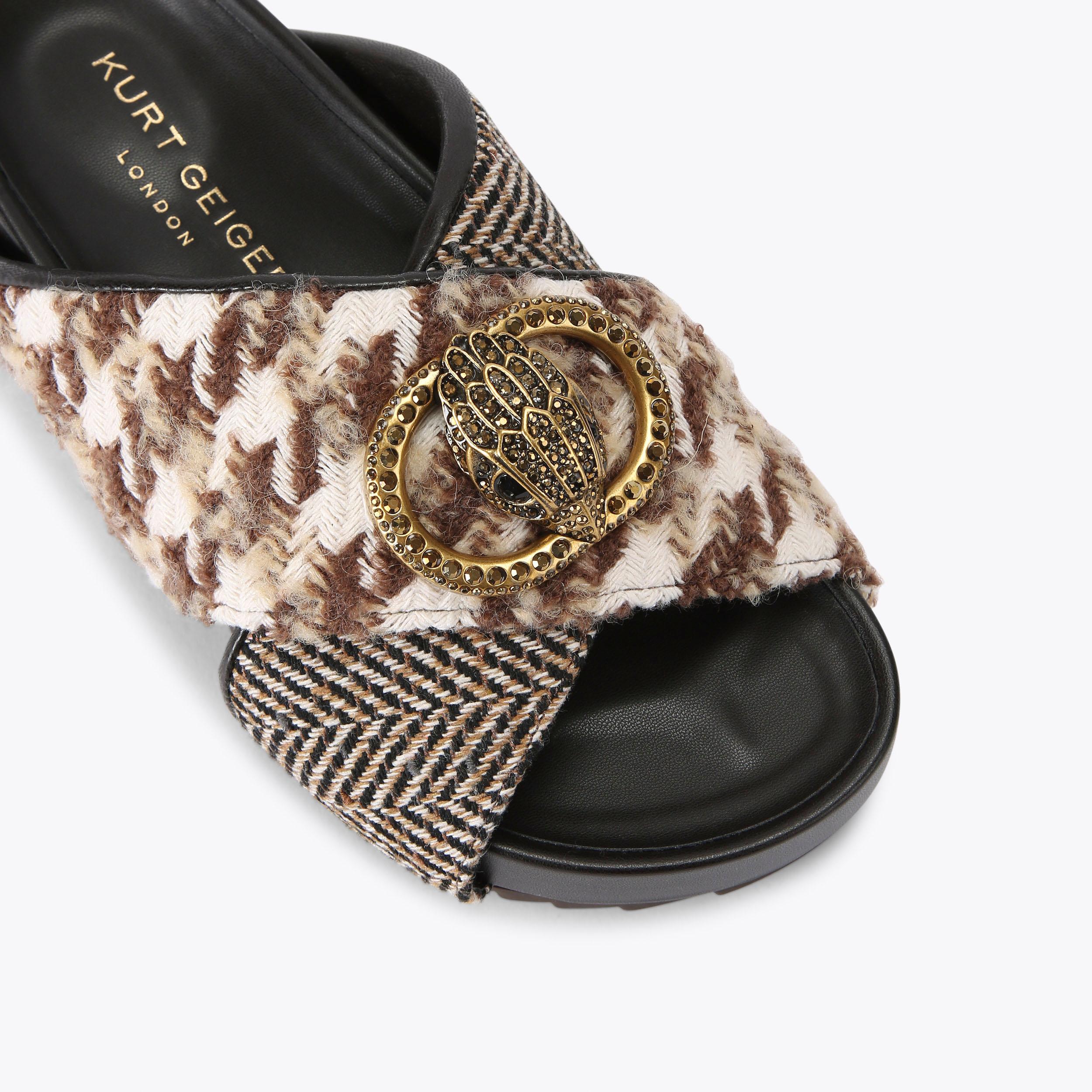 CHELSEA CROSS STRAP DR Fabric Strap Chunky Sandal by KURT GEIGER LONDON