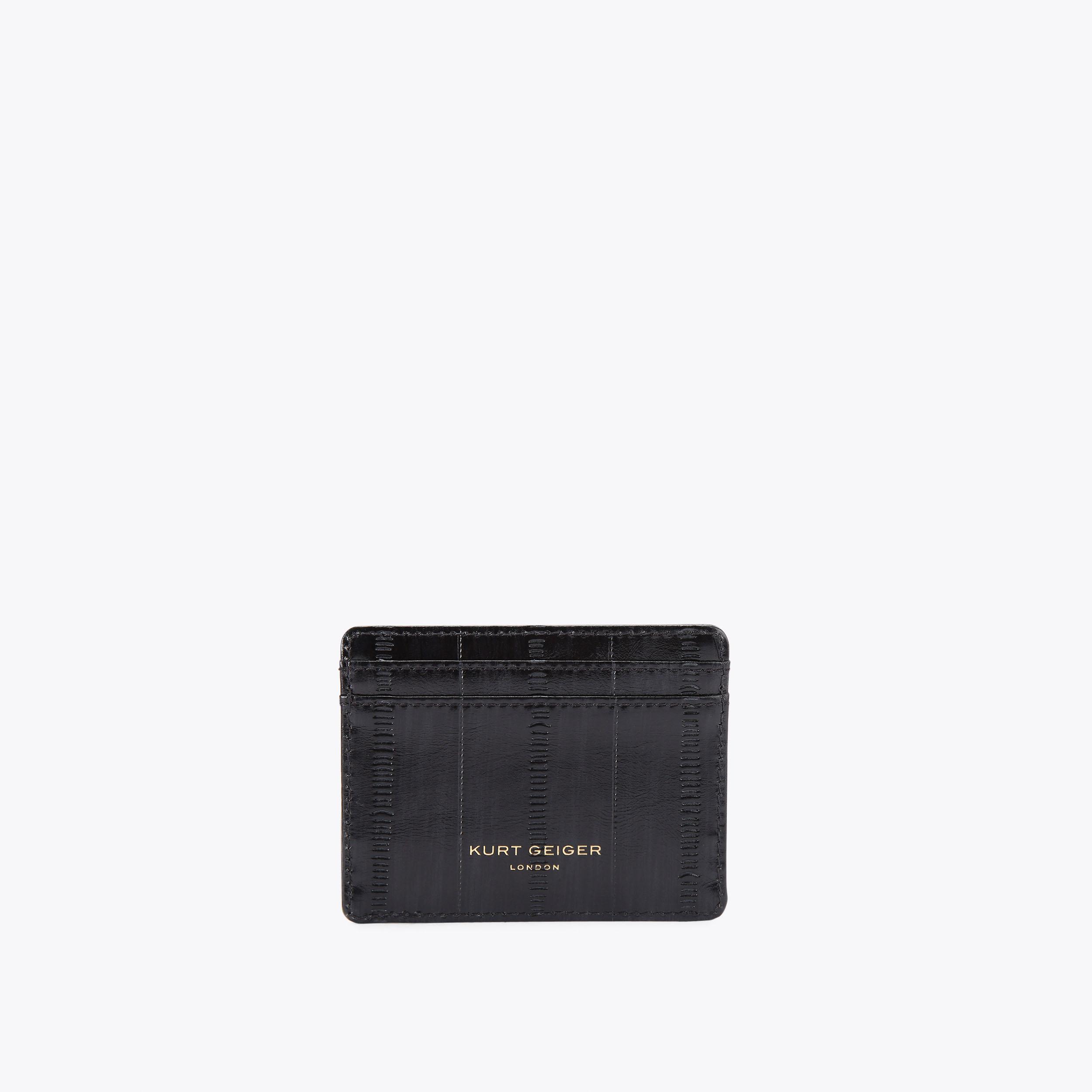 CHELSEA CARD HOLDER Black Snake Card Wallet by KURT GEIGER LONDON