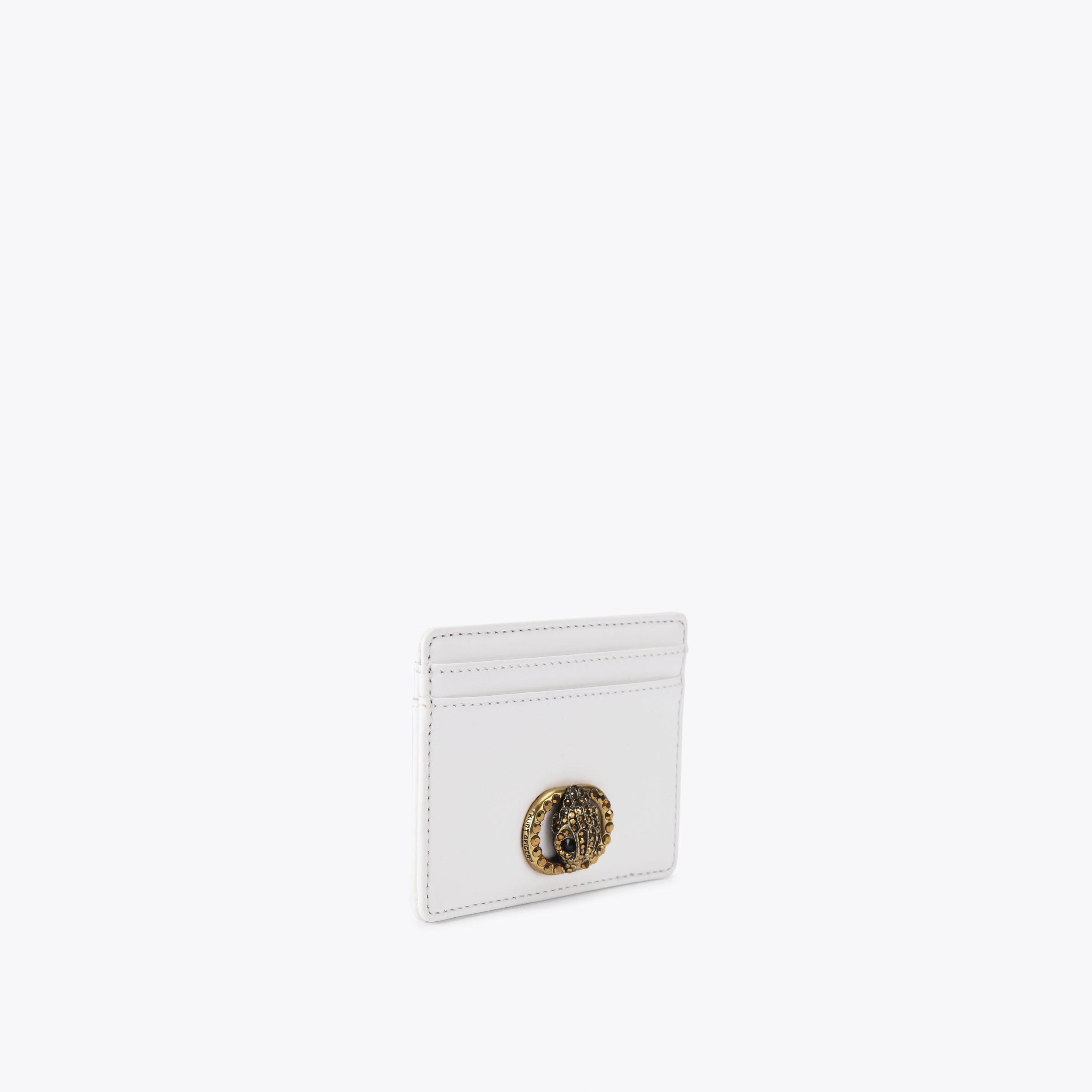 CHELSEA CARD HOLDER White Leather Brass Card Holder by KURT GEIGER LONDON