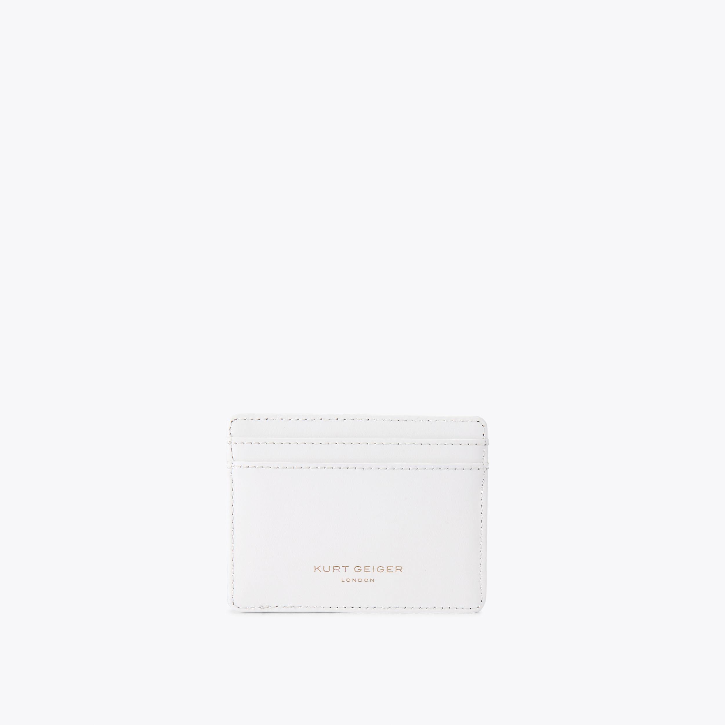 CHELSEA CARD HOLDER White Leather Brass Card Holder by KURT GEIGER LONDON