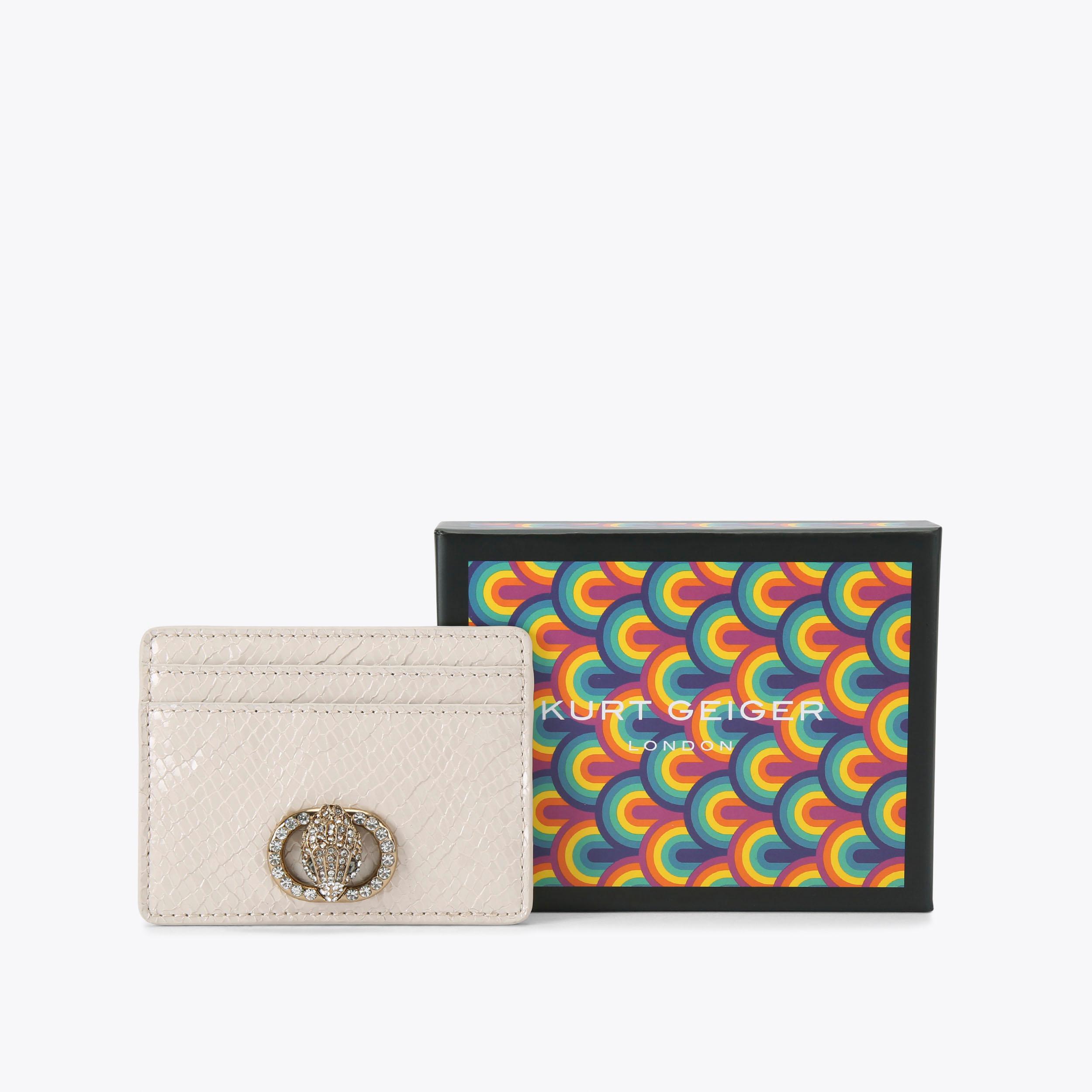 CHELSEA CARD HOLDER Pale Pink Lizard Card Holder by KURT GEIGER LONDON