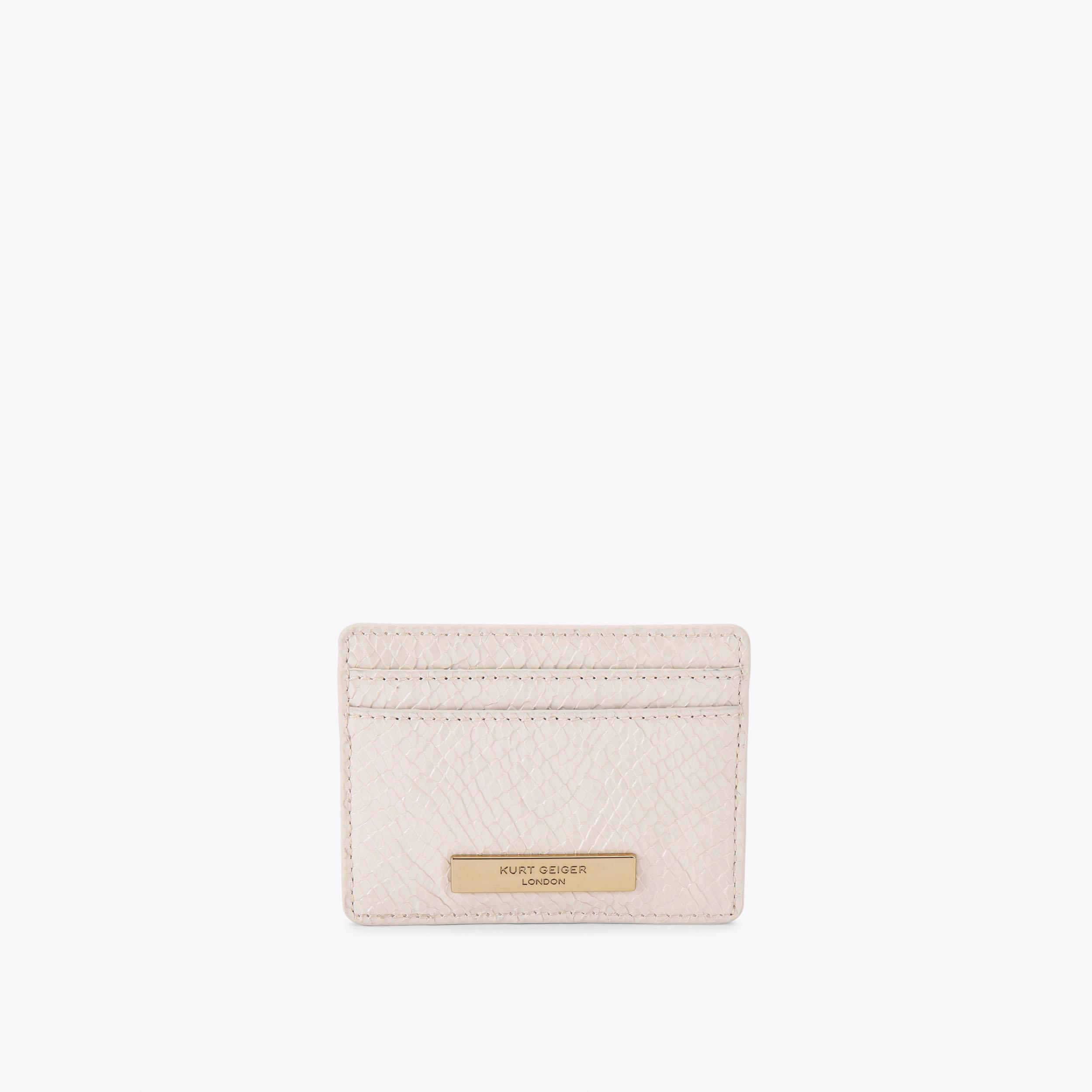CHELSEA CARD HOLDER Pale Pink Lizard Card Holder by KURT GEIGER LONDON