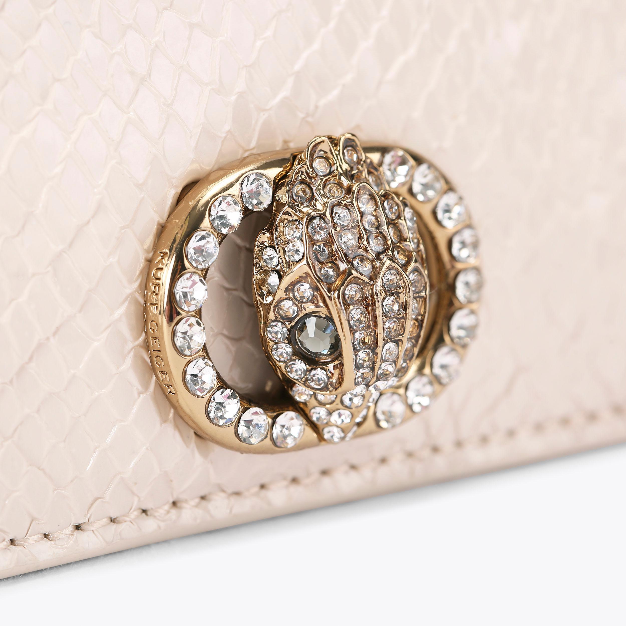CHELSEA CARD HOLDER Pale Pink Lizard Card Holder by KURT GEIGER LONDON