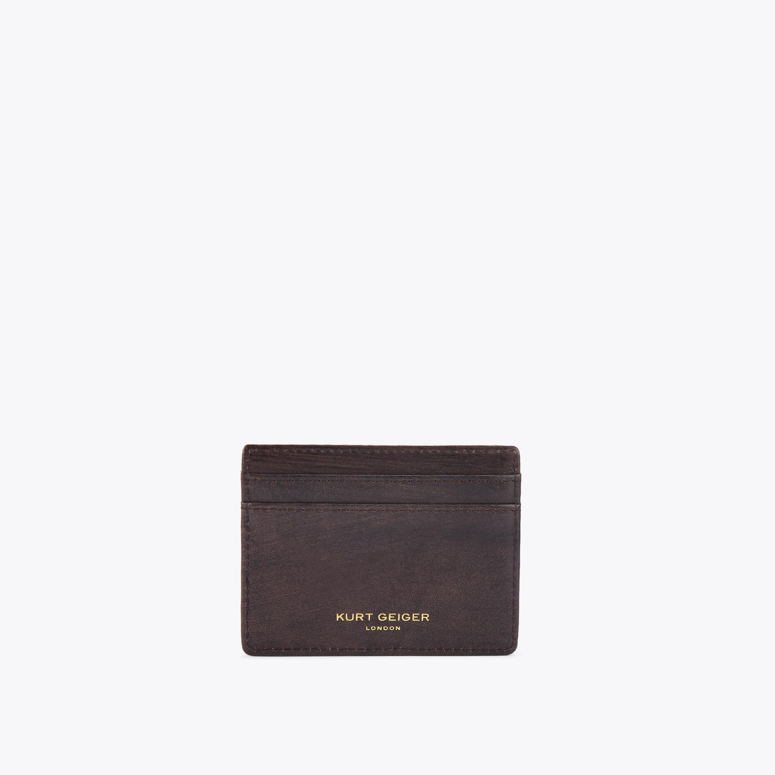 CHELSEA CARD HOLDER Brushed Brown Card Holder by KURT GEIGER LONDON