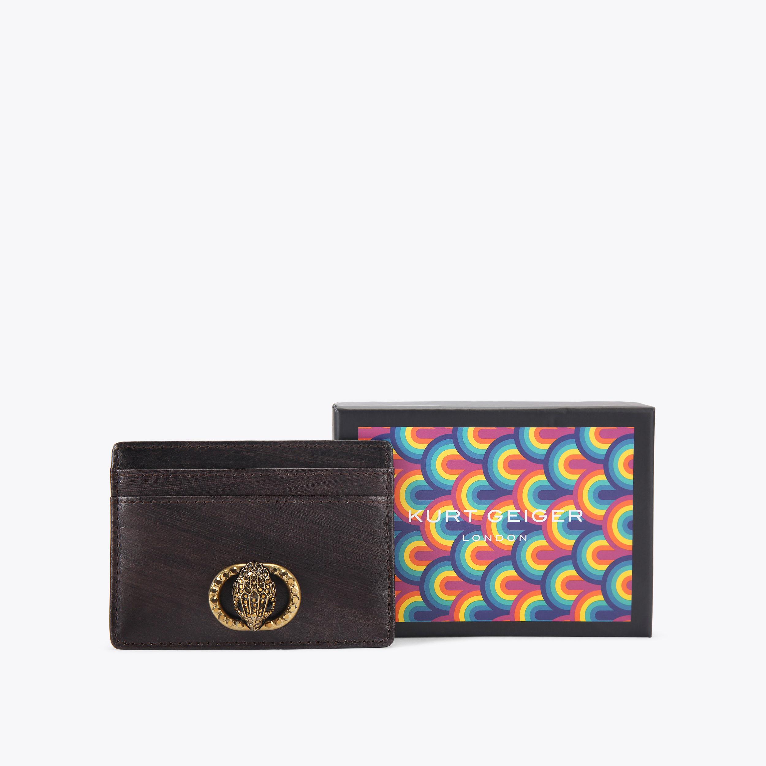 CHELSEA CARD HOLDER Brushed Brown Card Holder by KURT GEIGER LONDON
