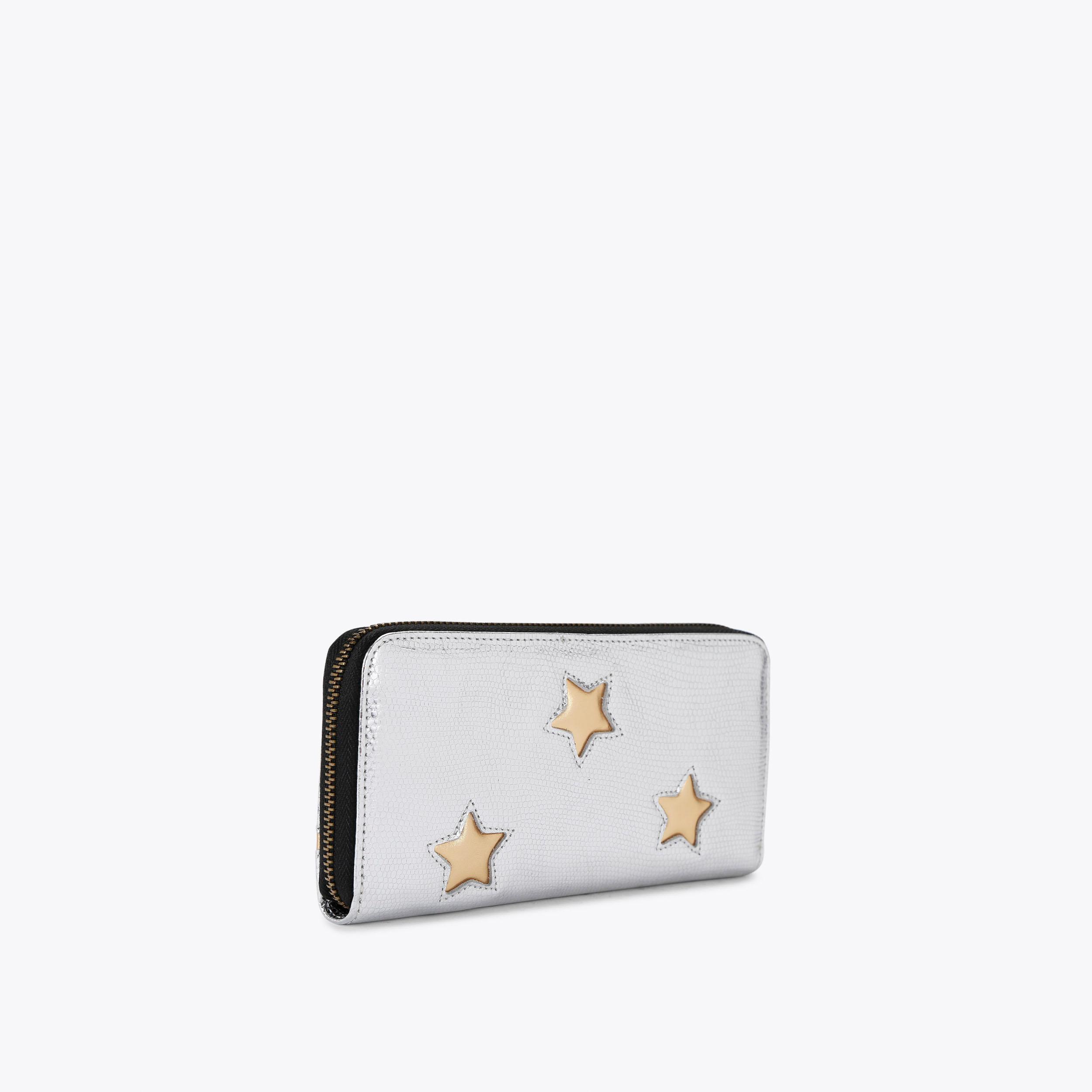 KENSINGTON ZIPAROUND STAR Silver Star Zip Around Purse by KURT GEIGER ...