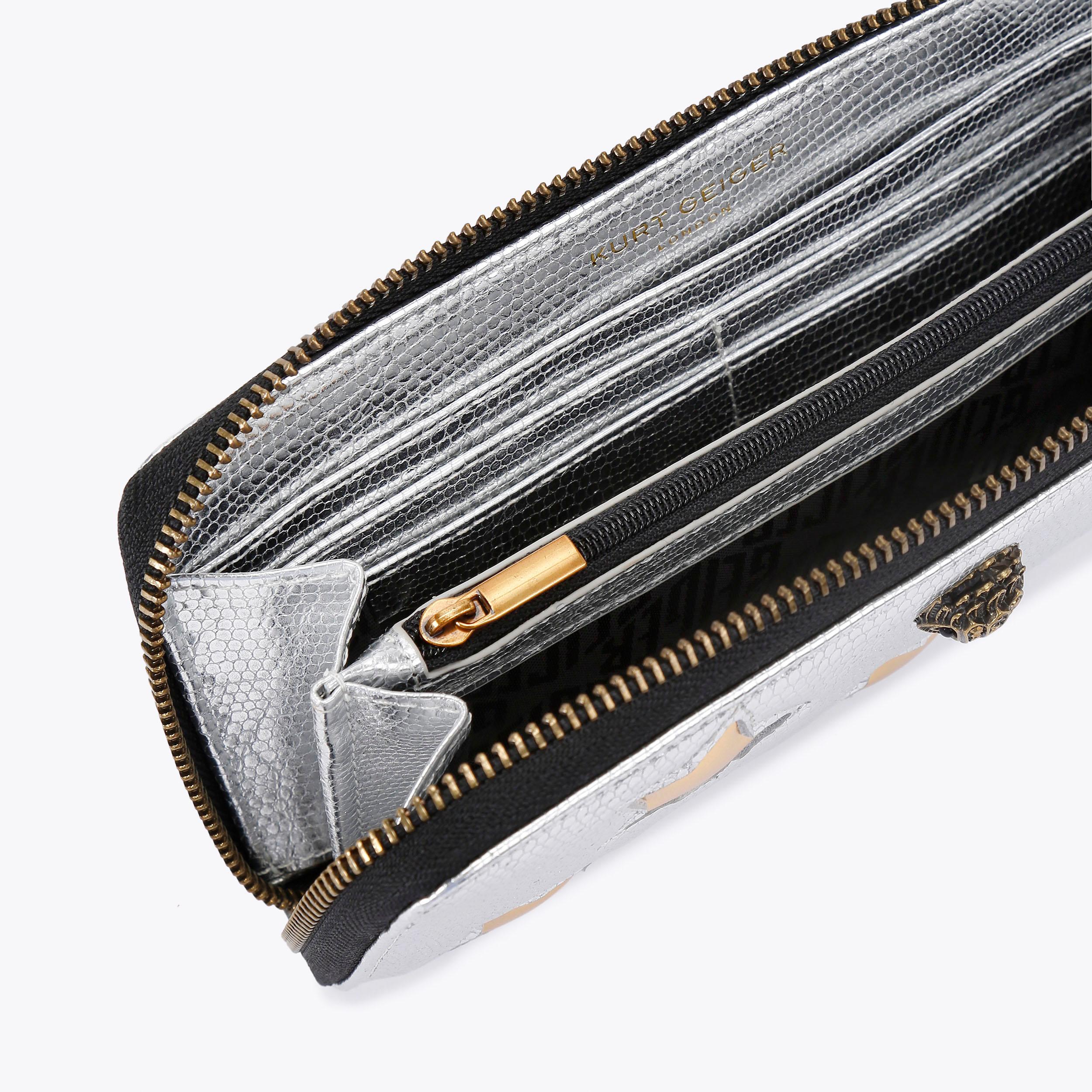 KENSINGTON ZIPAROUND STAR Silver Star Zip Around Purse by KURT GEIGER ...