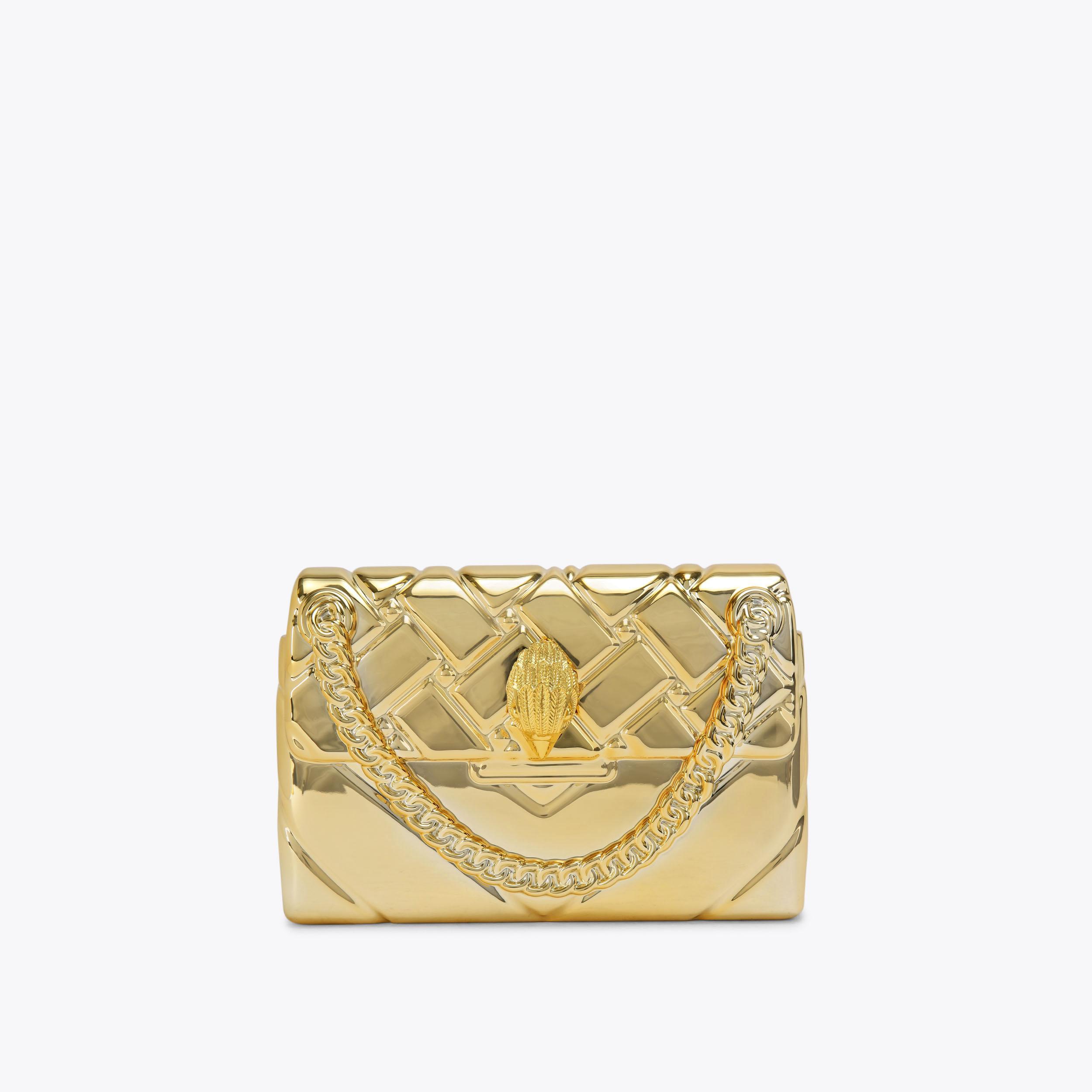 KENSINGTON BAG CLUTCH Gold Metallic Clutch Purse by KURT GEIGER LONDON