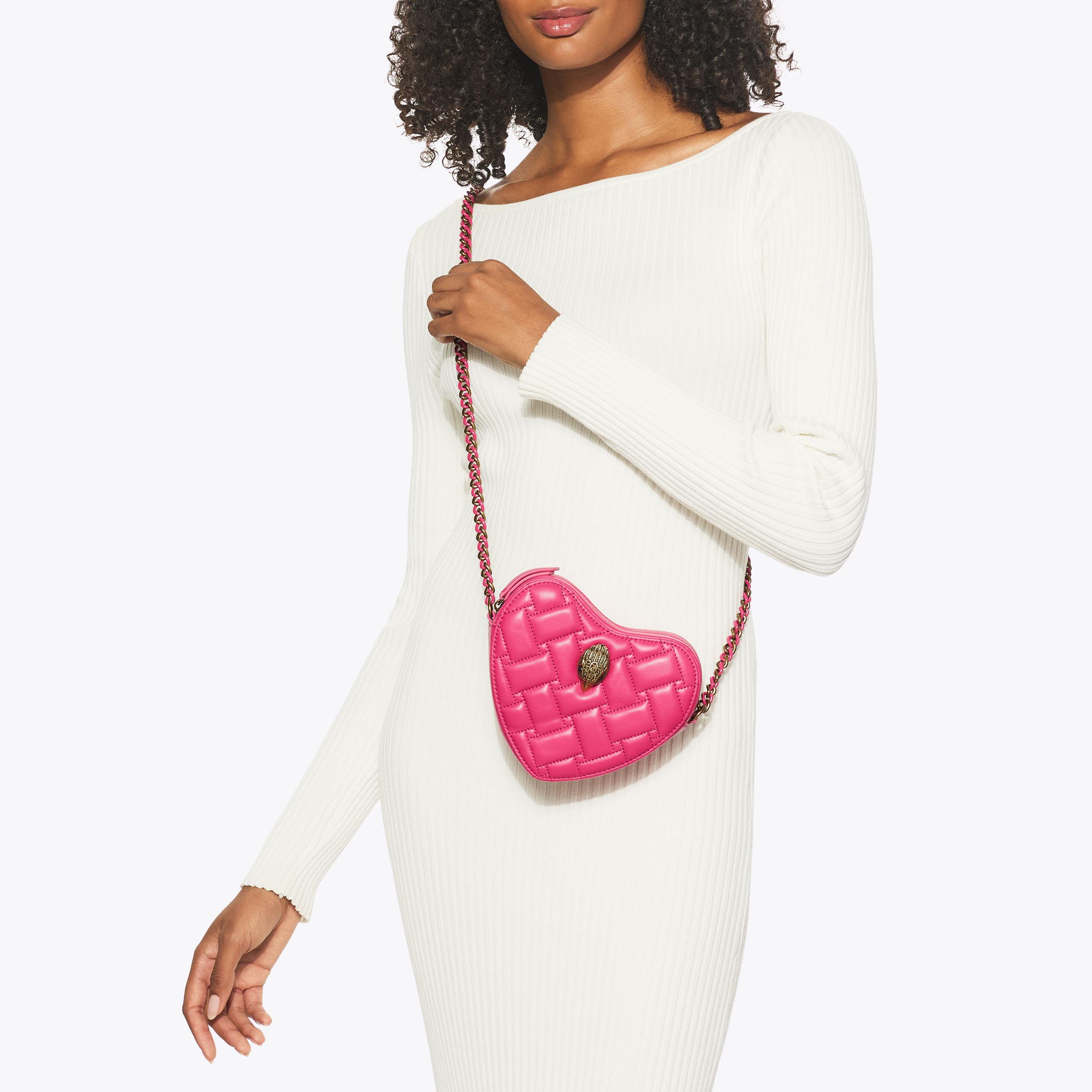 KENSINGTON HEART X BODY Pink Leather Cross Body Bag by KURT GEIGER LONDON