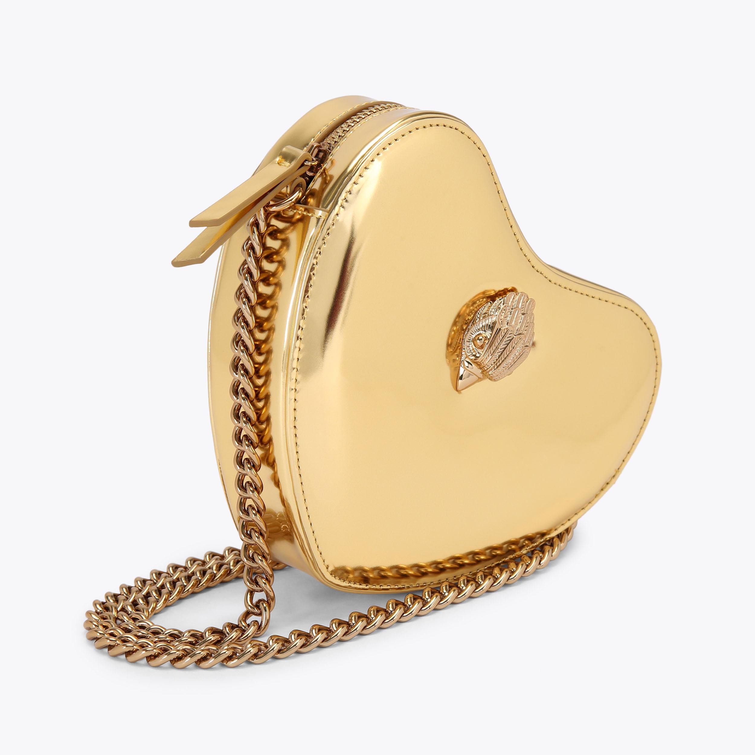 KENSINGTON HEART X BODY Gold Heart Cross Body Purse by KURT GEIGER LONDON