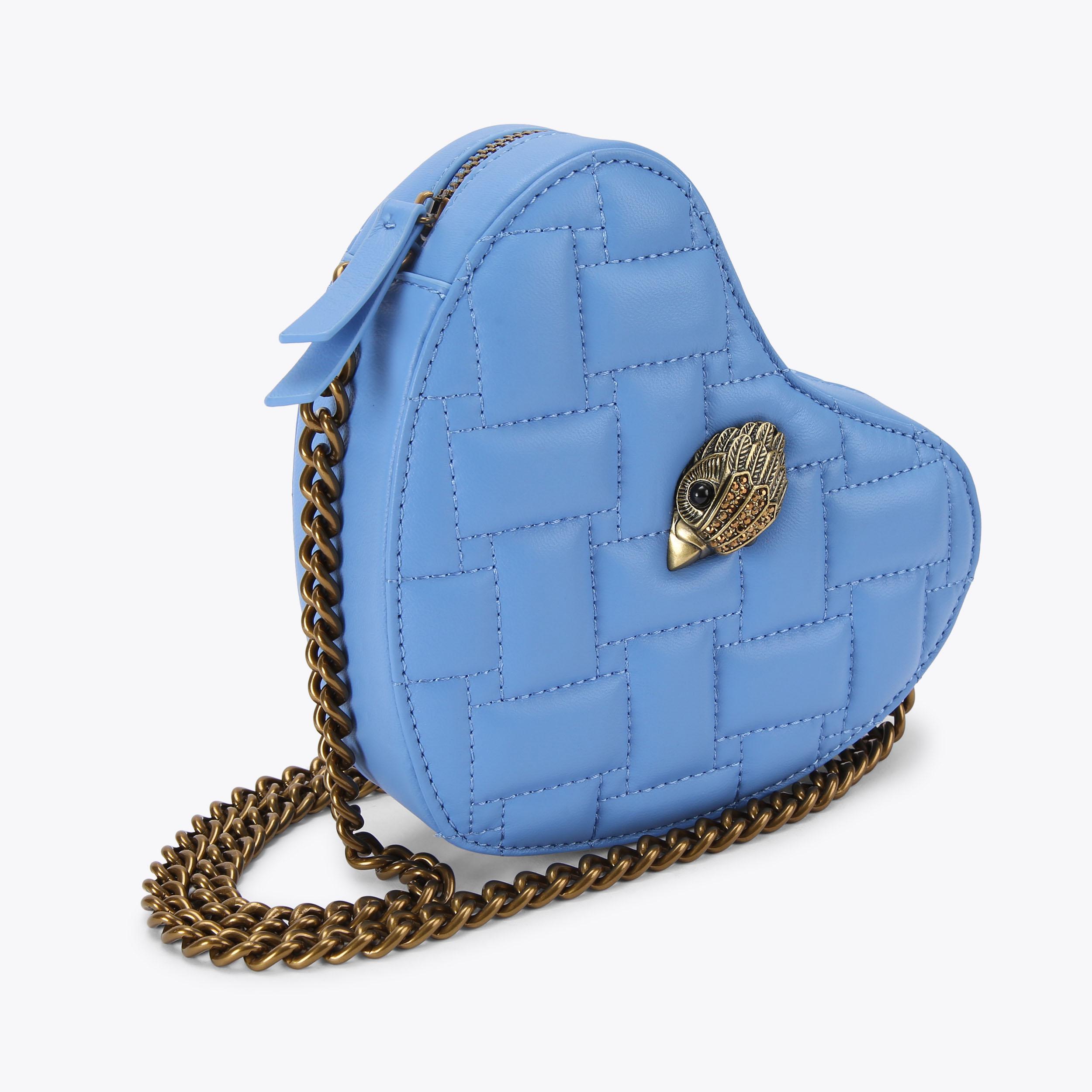 KENSINGTON HEART X BODY Pale Blue Leather Heart Cross Body Bag by KURT ...