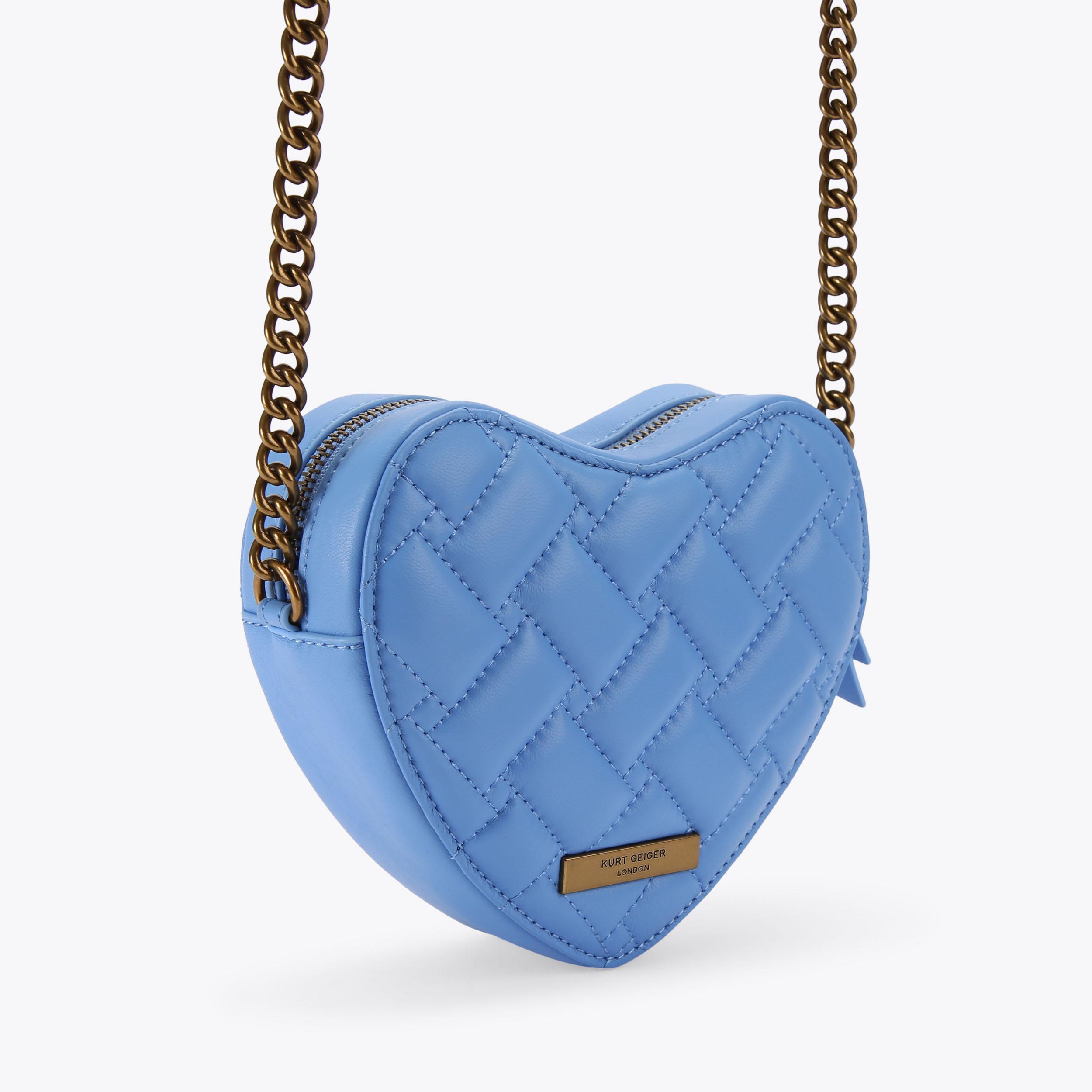 KENSINGTON HEART X BODY Pale Blue Leather Heart Cross Body Bag by KURT ...