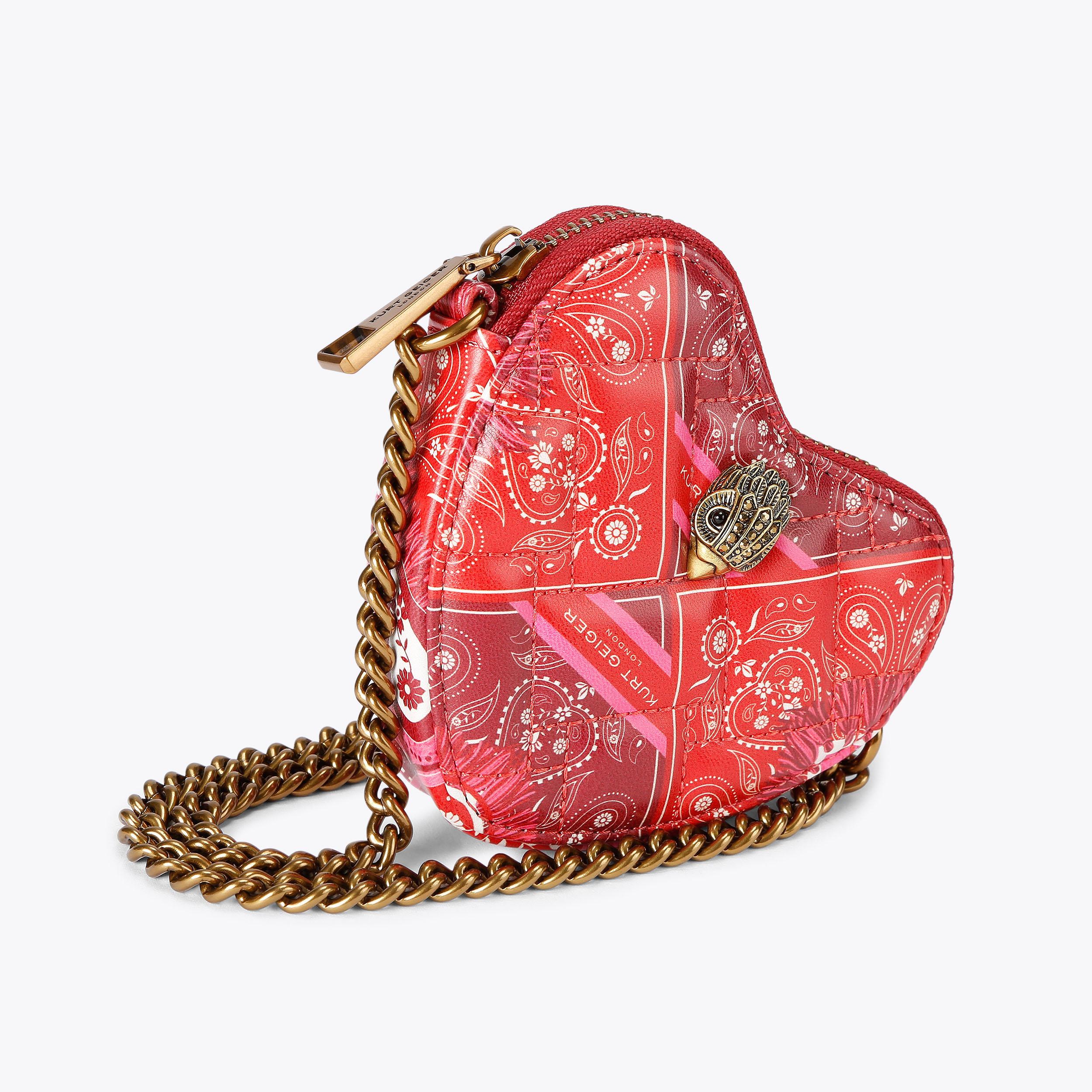 MICRO HEART CROSS BODY Red Paisley Cross Body Bag by KURT GEIGER LONDON