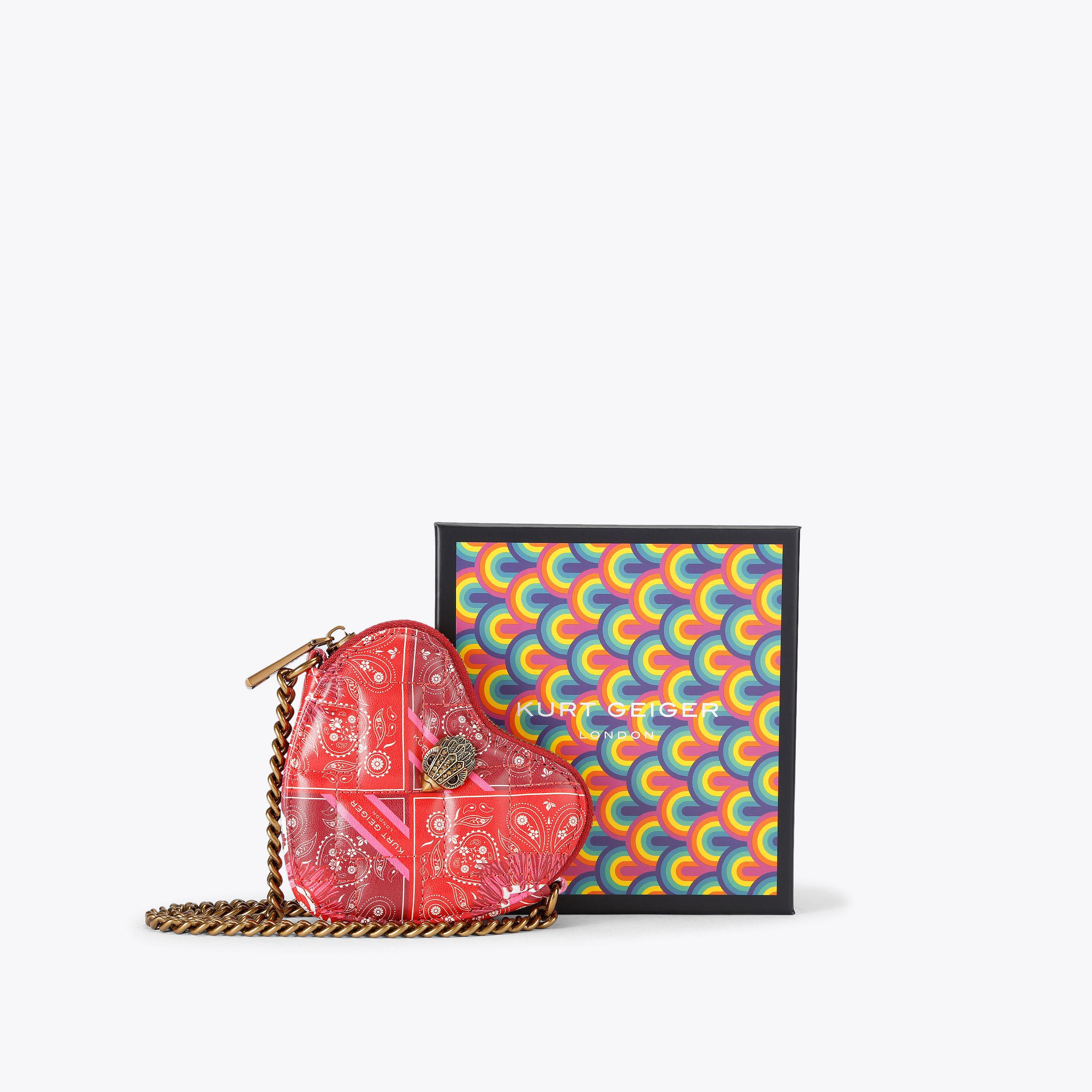 MICRO HEART CROSS BODY Red Paisley Cross Body Bag by KURT GEIGER LONDON