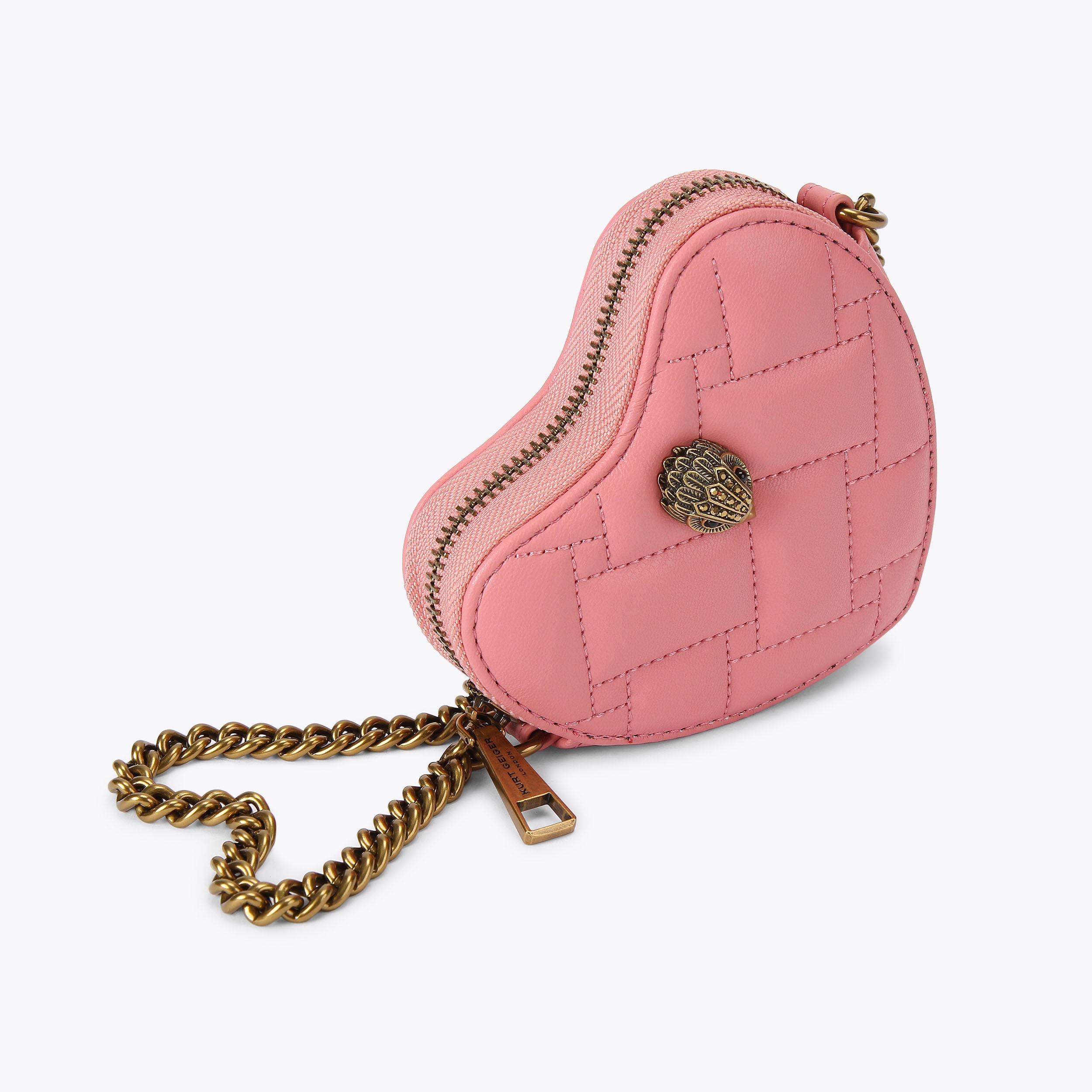 MICRO HEART CROSS BODY Pink Synthetic Cross Body Micro Bag by KURT ...