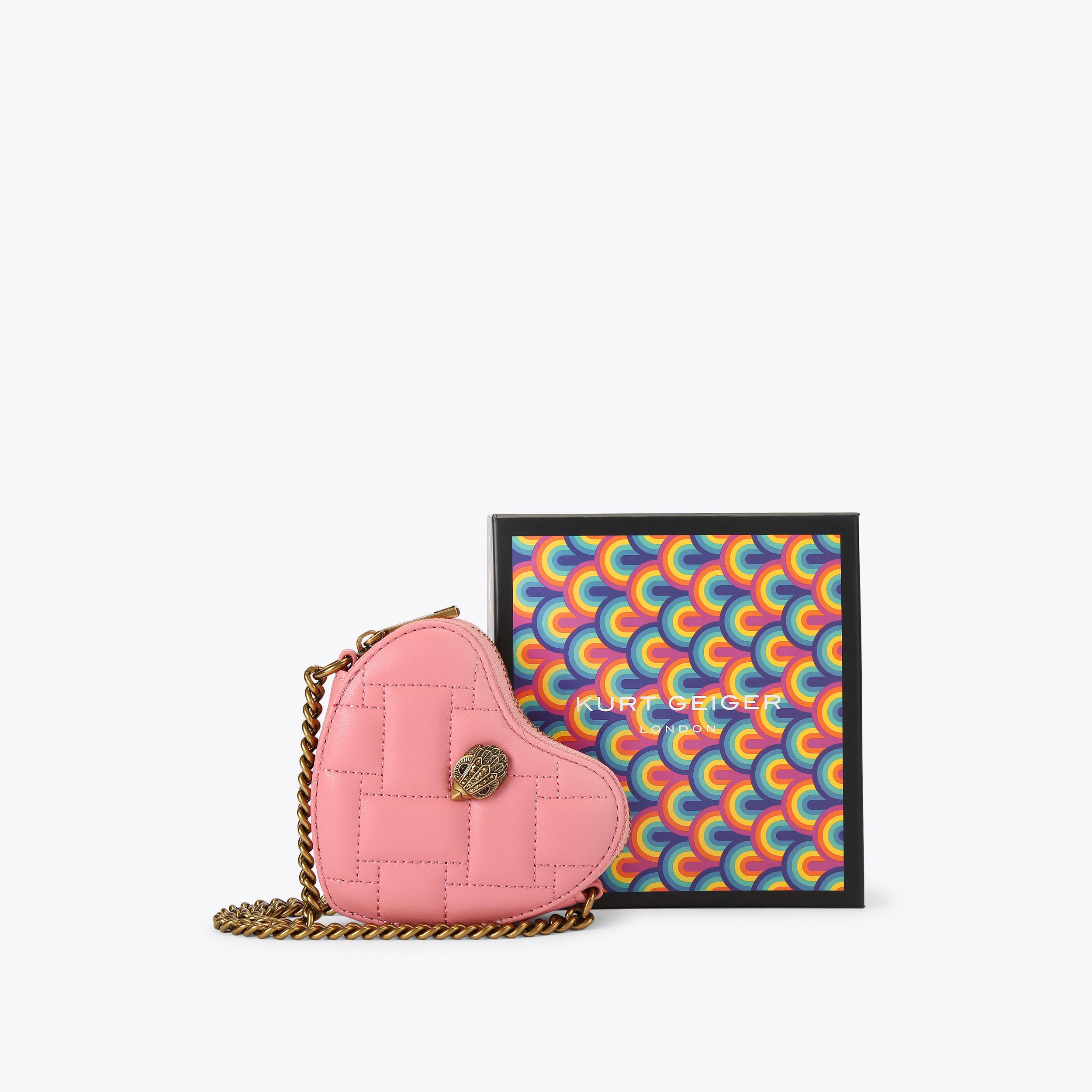 MICRO HEART CROSS BODY Pink Synthetic Cross Body Micro Bag by KURT ...