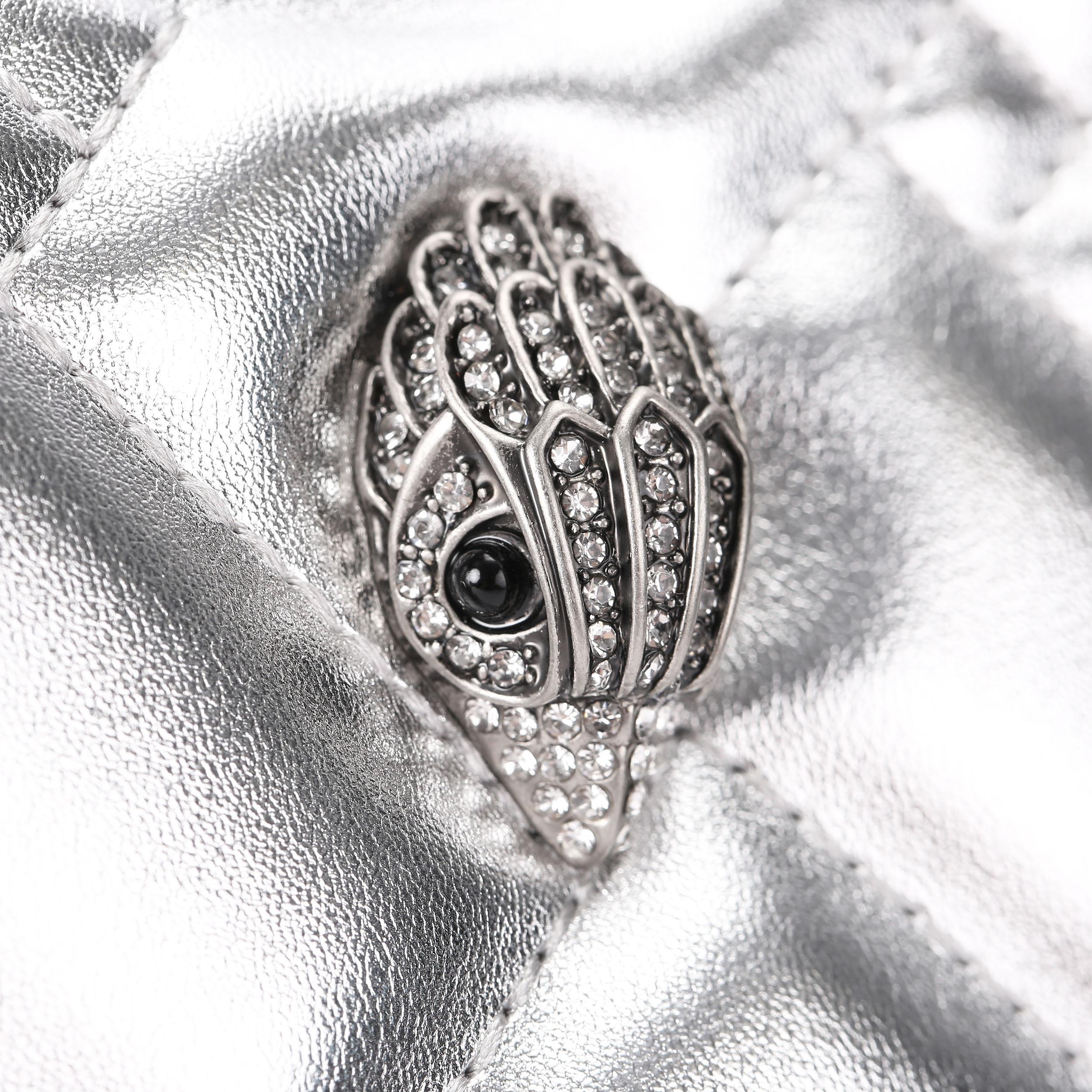 MICRO HEART CROSS BODY Silver Heart Cross Body Bag by KURT GEIGER LONDON