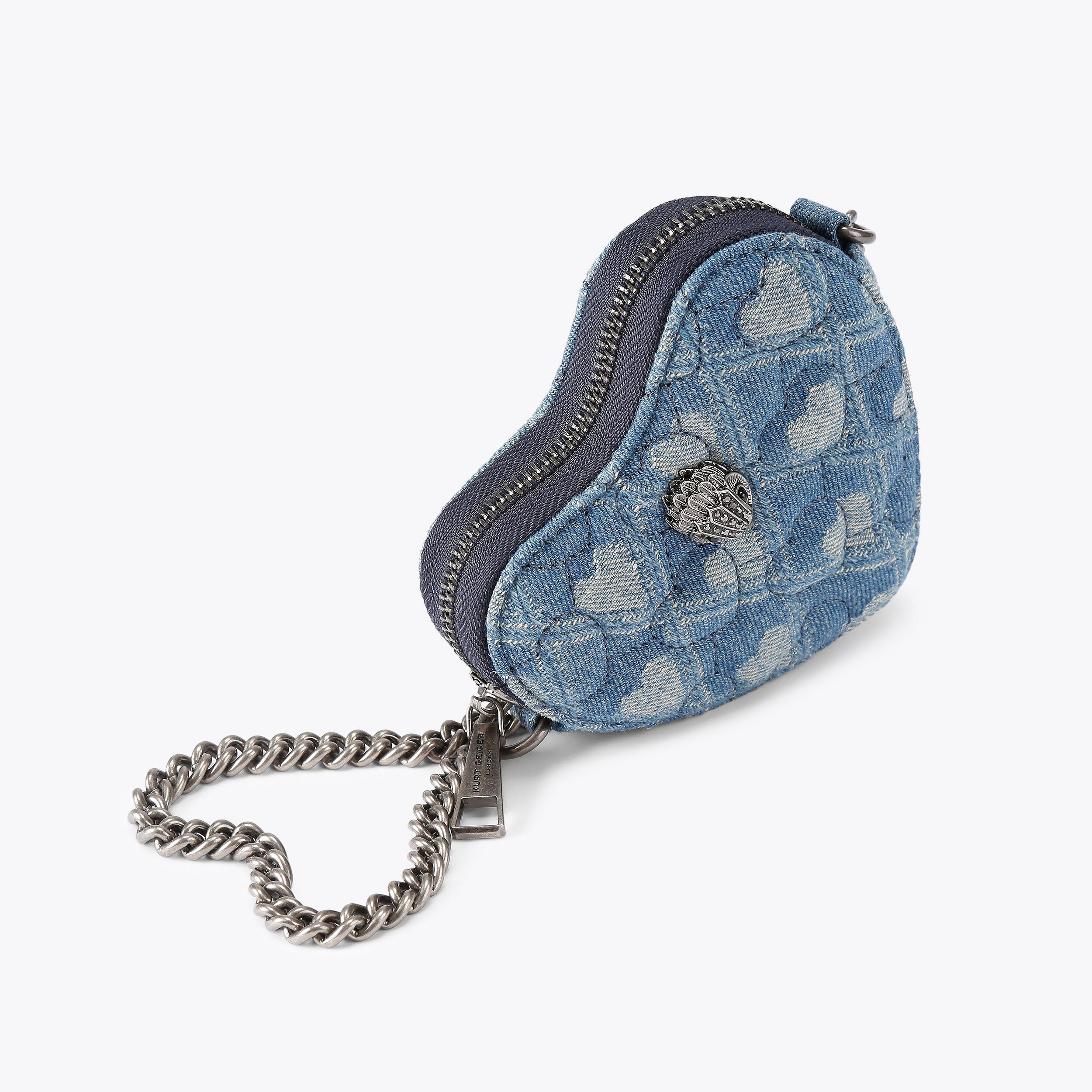 MICRO HEART CROSS BODY Denim Blue Cross Body Bag by KURT GEIGER LONDON