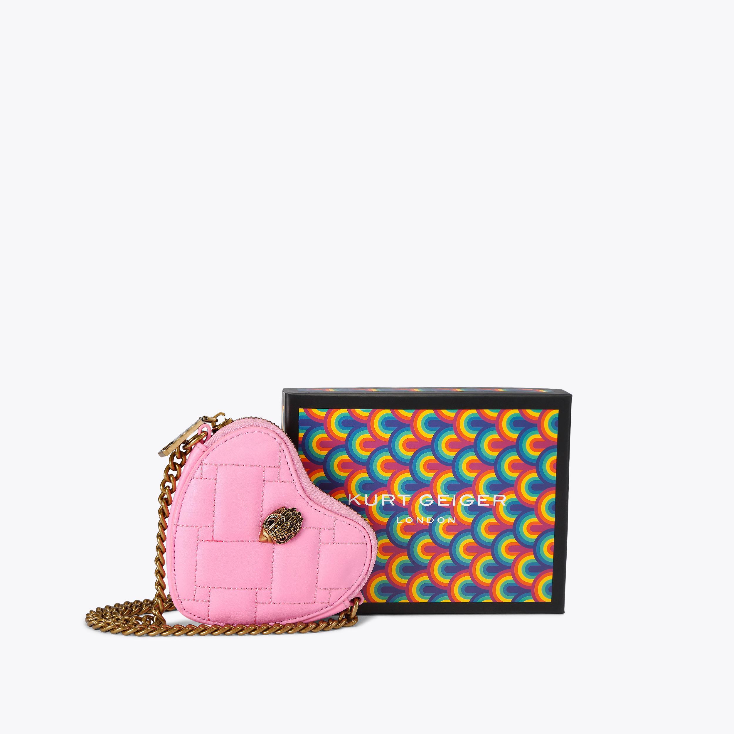 MICRO HEART CROSS BODY Pink Heart Micro Bag by Kurt Geiger London