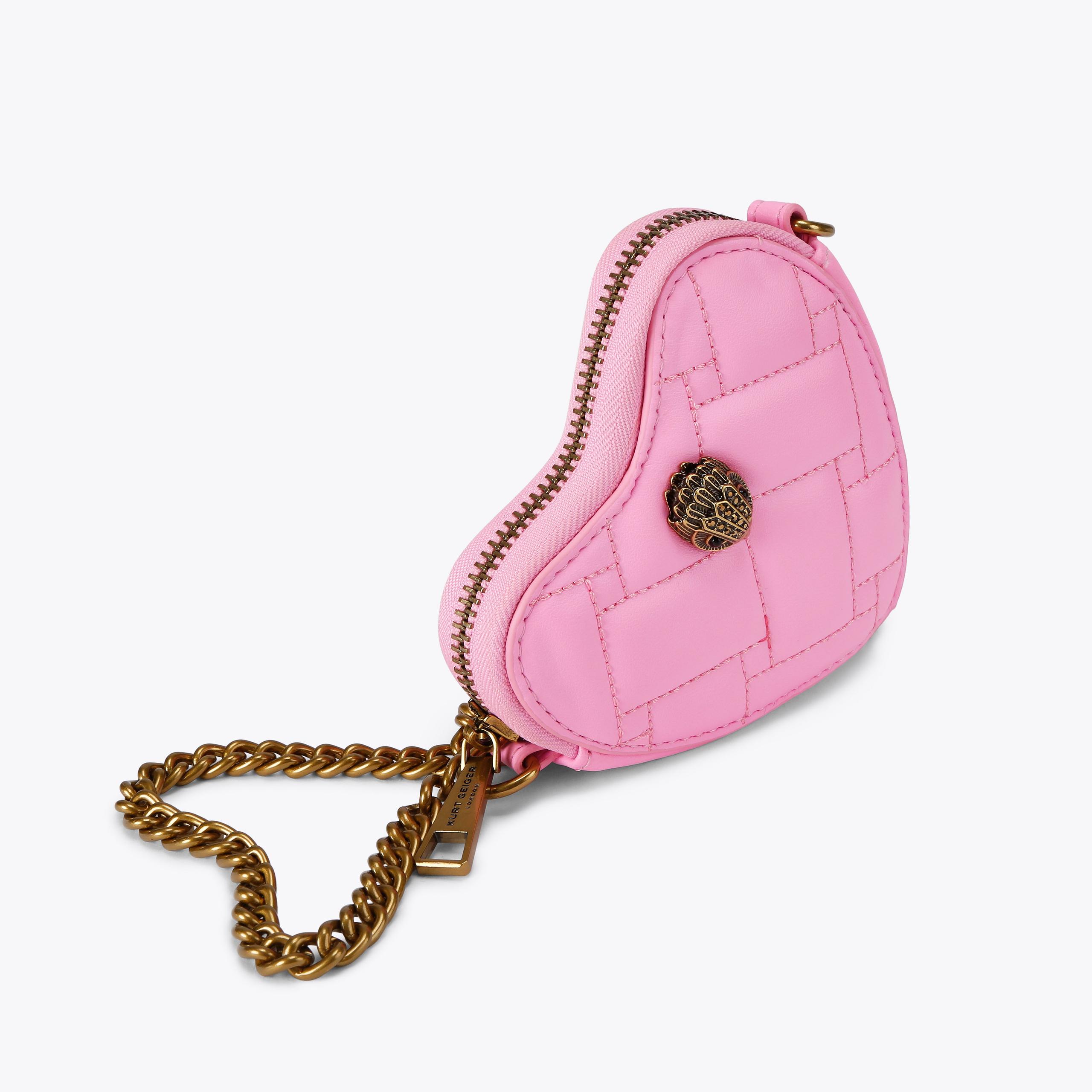 MICRO HEART CROSS BODY Pink Heart Micro Bag by Kurt Geiger London