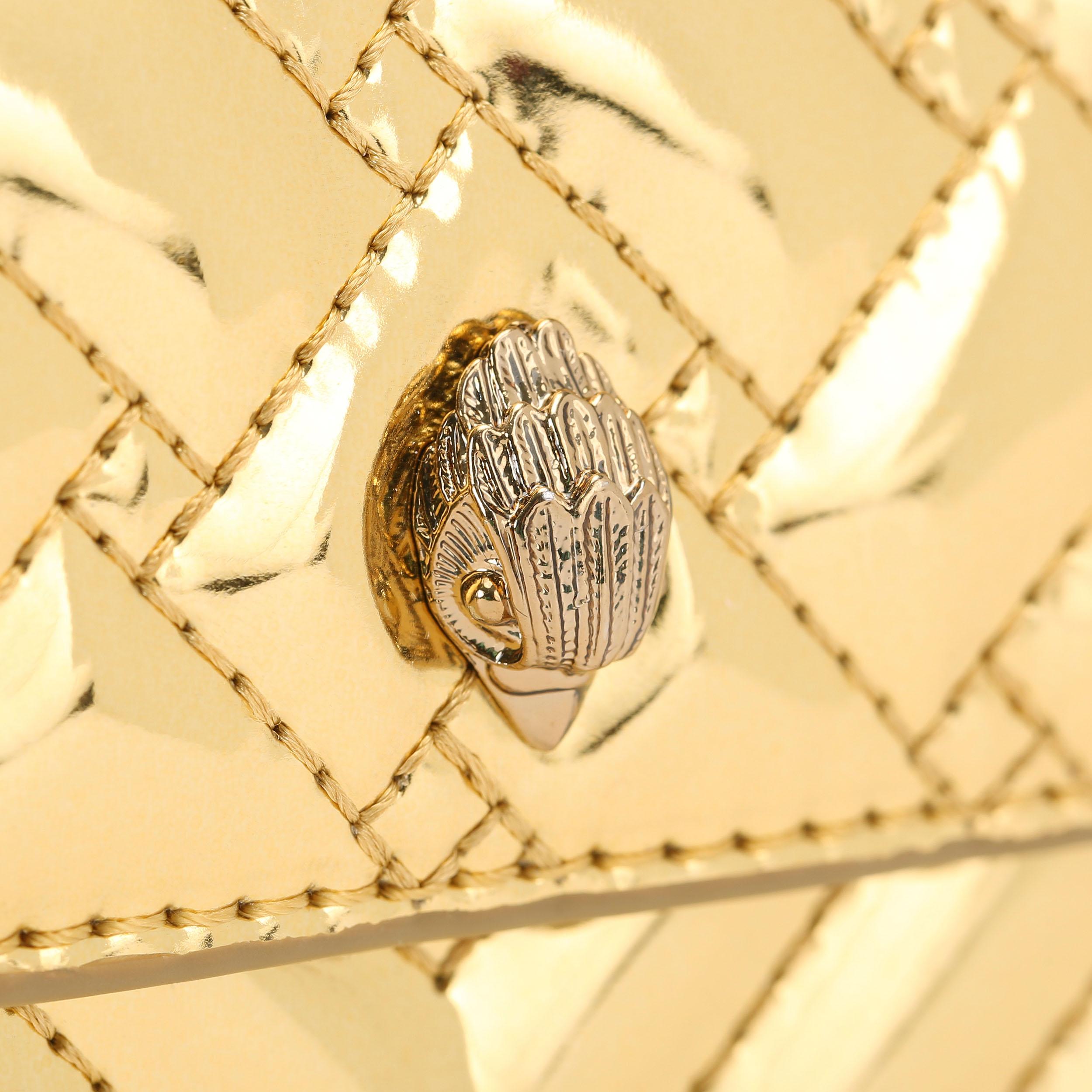 MICRO KENSINGTON Gold Metallic Cross Body Purse by KURT GEIGER LONDON