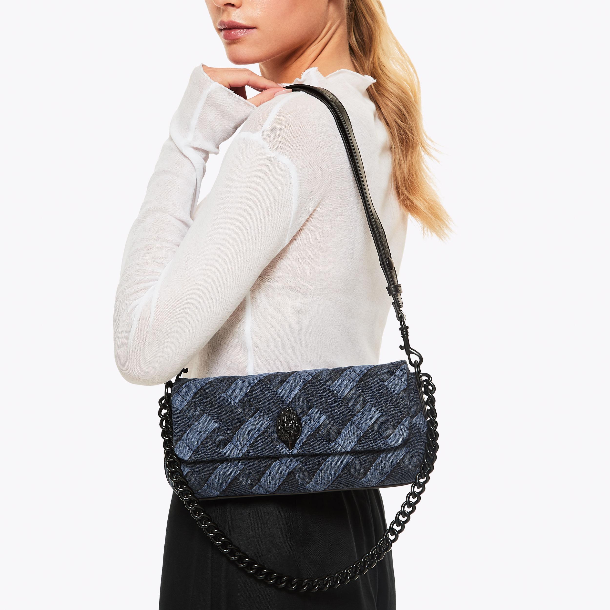 SM LONG KENSINGTON Denim Shoulder Purse by KURT GEIGER LONDON