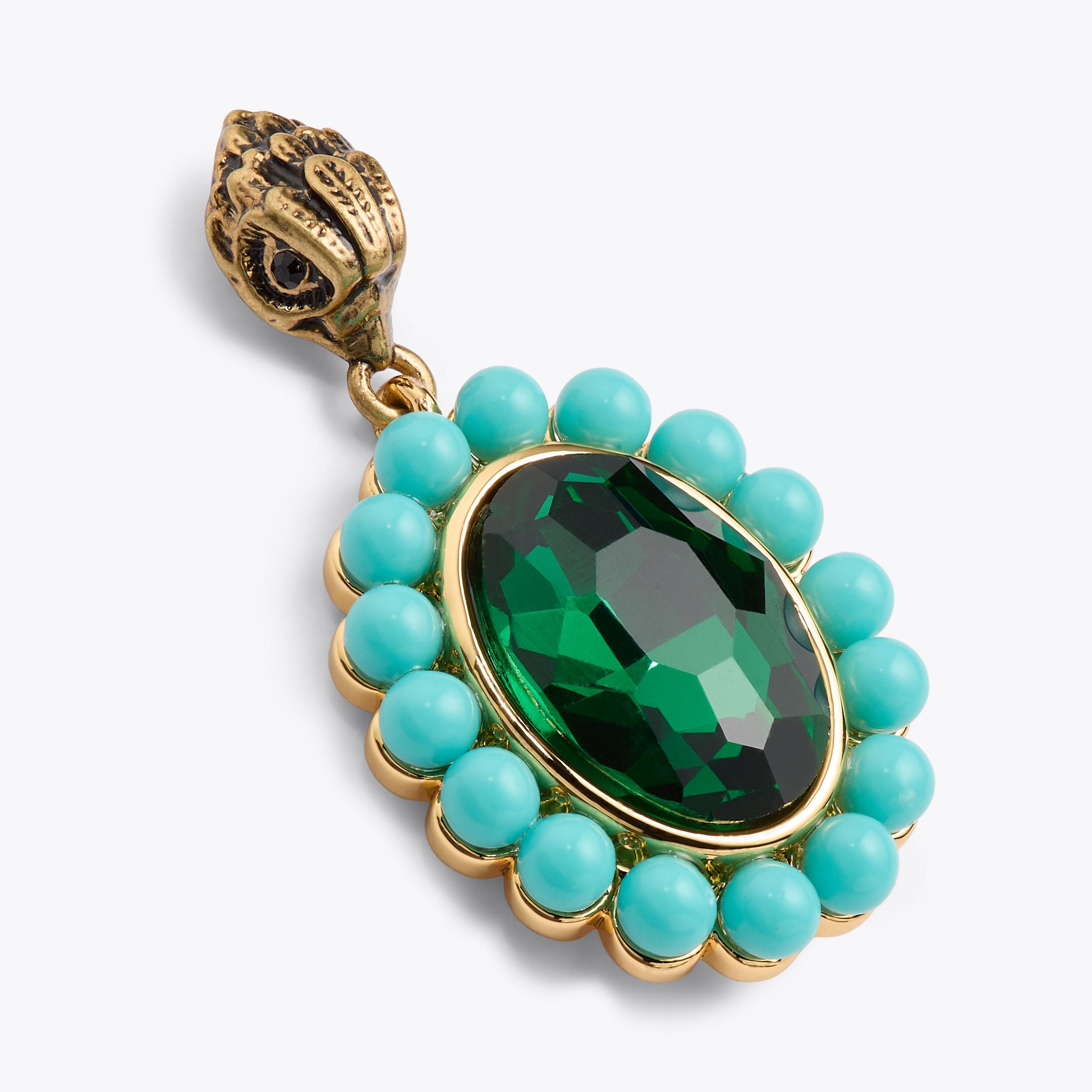 REGENCY DROP EARRING Green Stud Drop Earring by KURT GEIGER LONDON