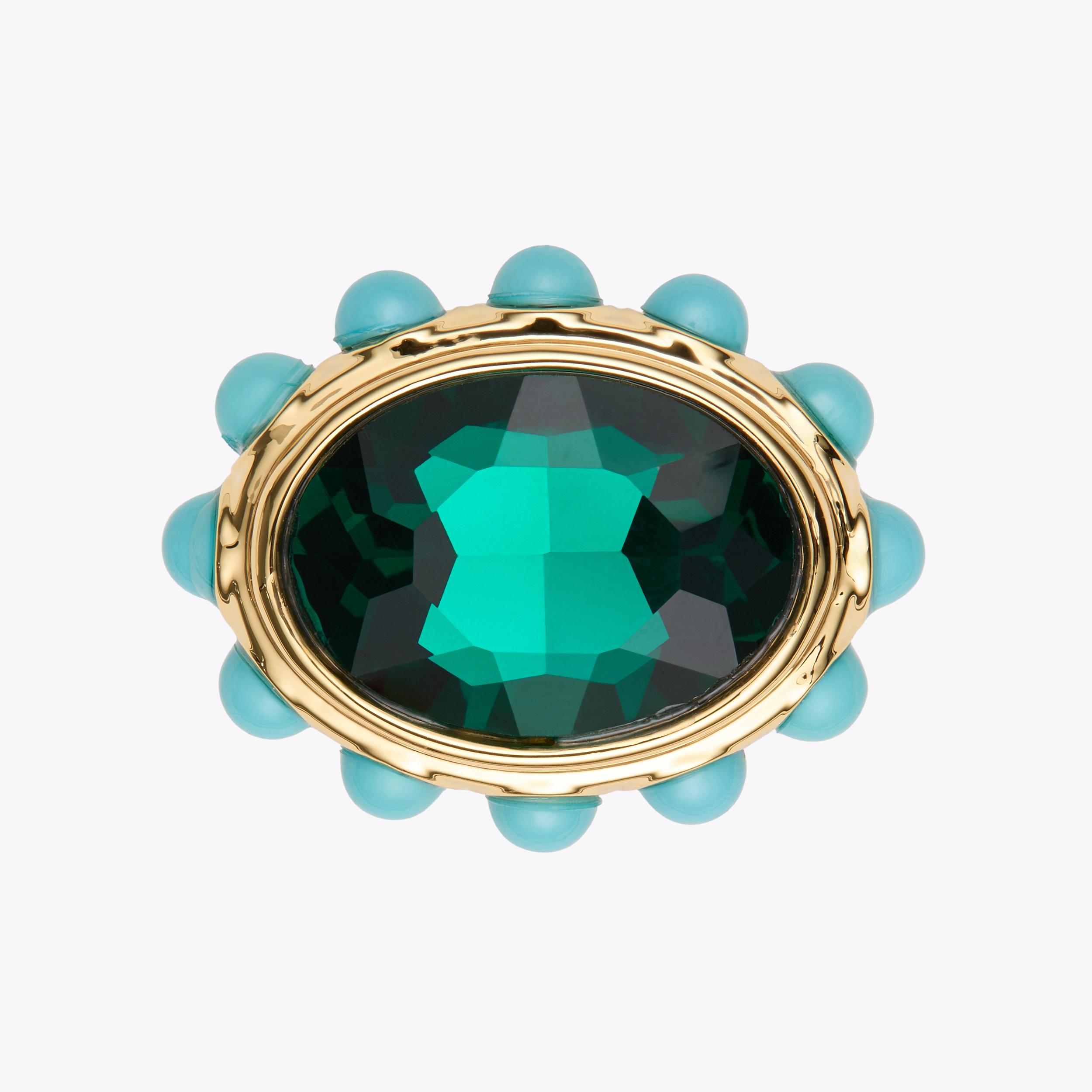 SM OVAL COCKTAIL RING Brass Chunky Ring by KURT GEIGER LONDON