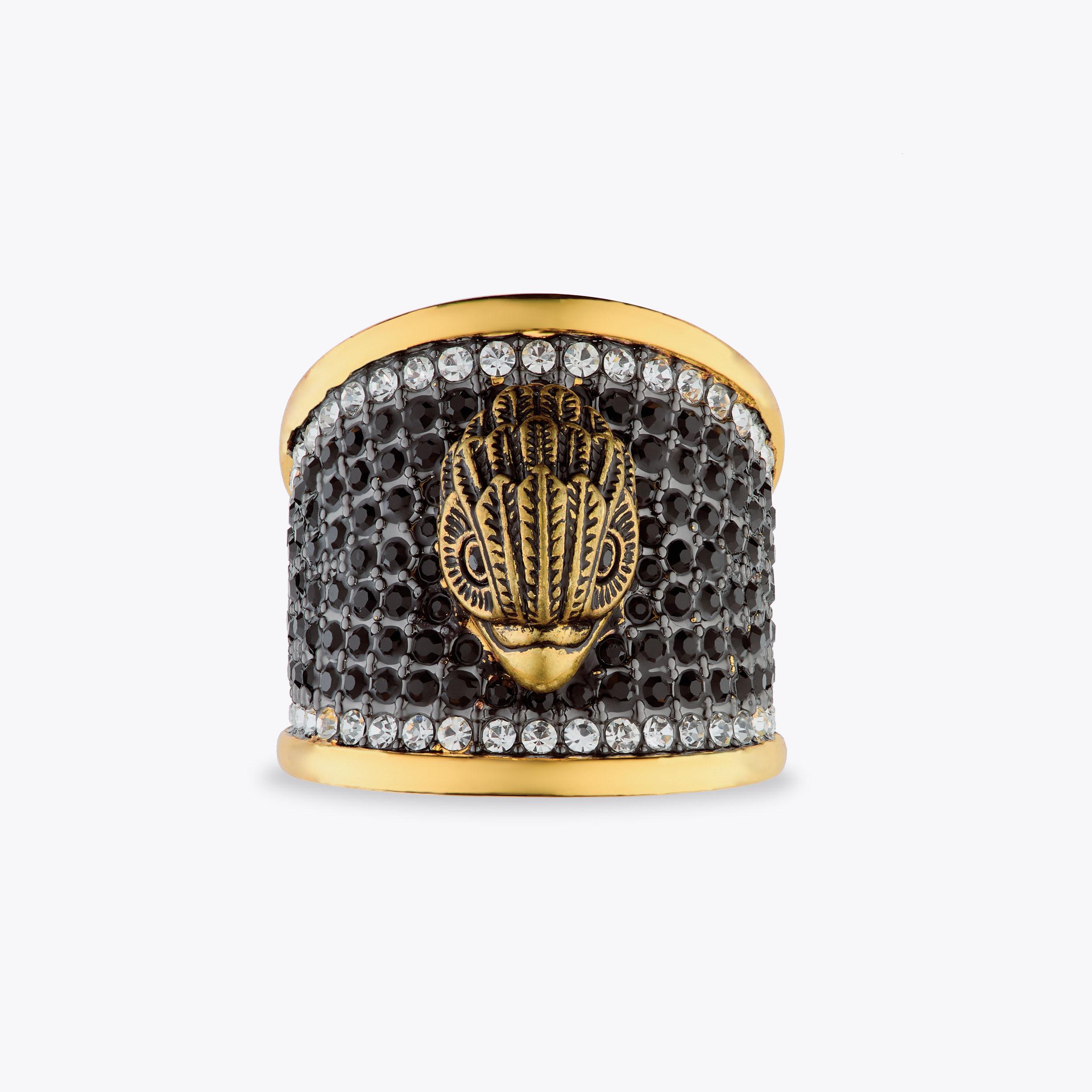 KENSINGTON PAVE RING Black Crystal Cocktail Ring by KURT GEIGER LONDON