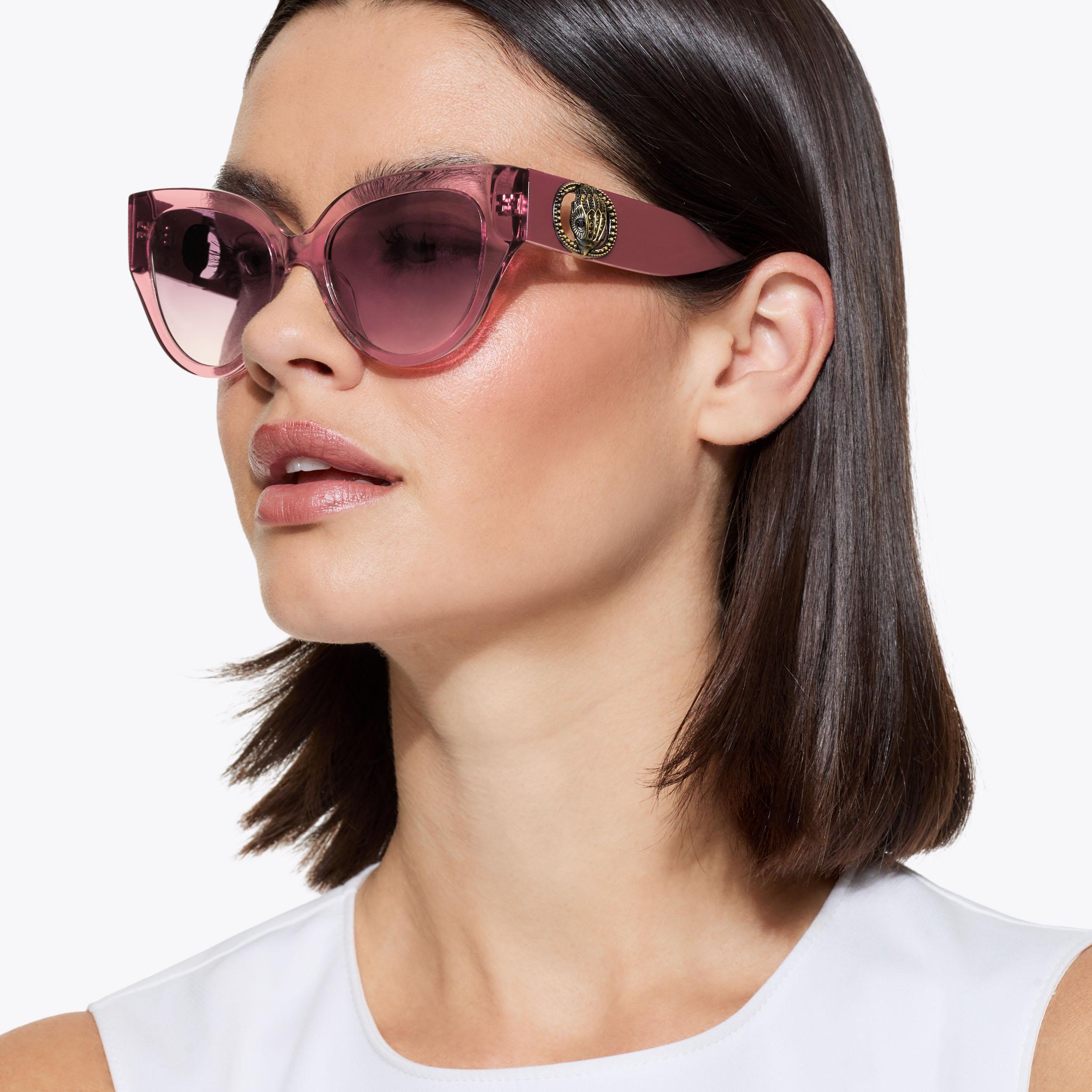 CHELSEA CAT EYE Pink Acetate Sunglasses by KURT GEIGER LONDON