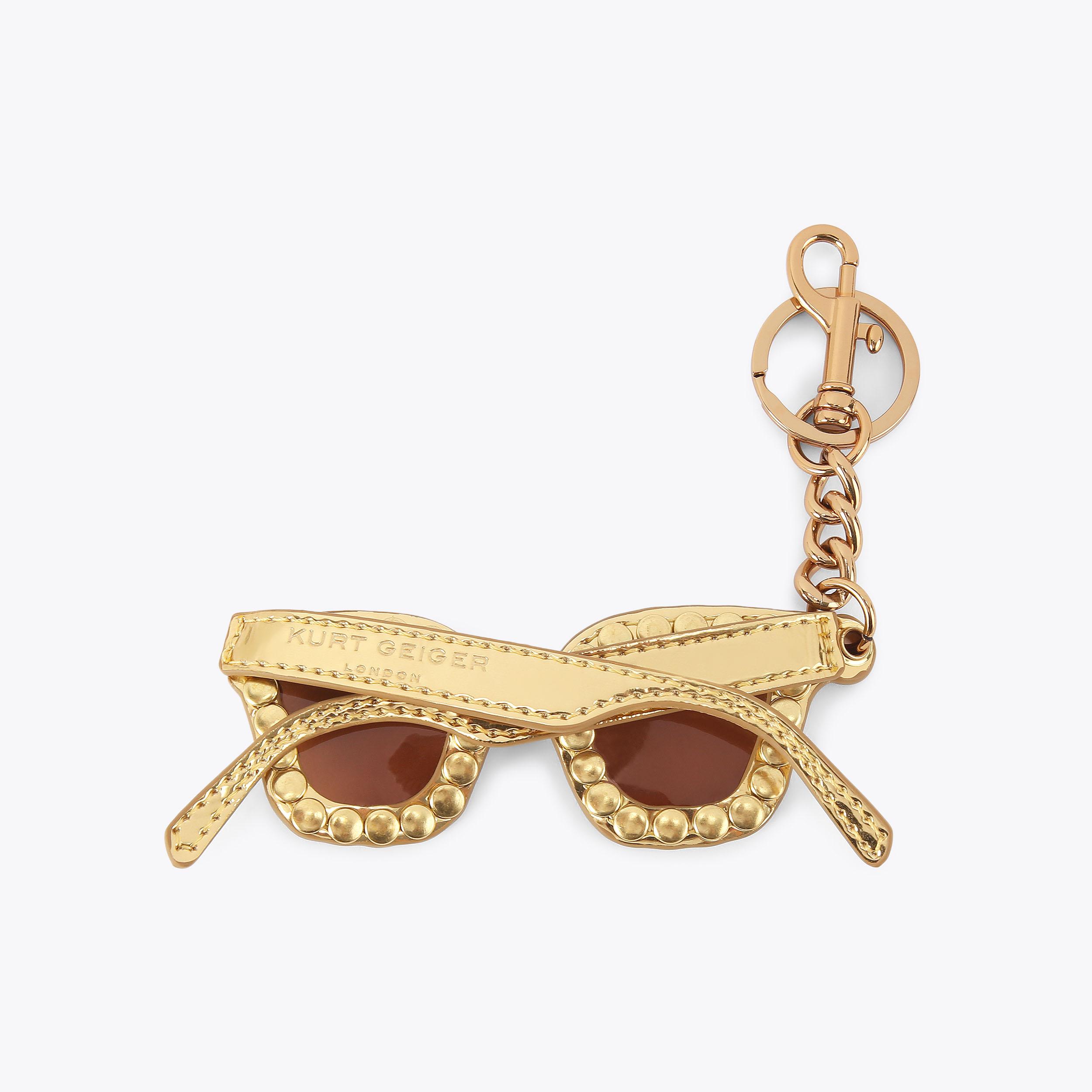 SUNGLASSES CHARM KEYRING Gold Sunglasses Charm Keyring by KURT GEIGER ...