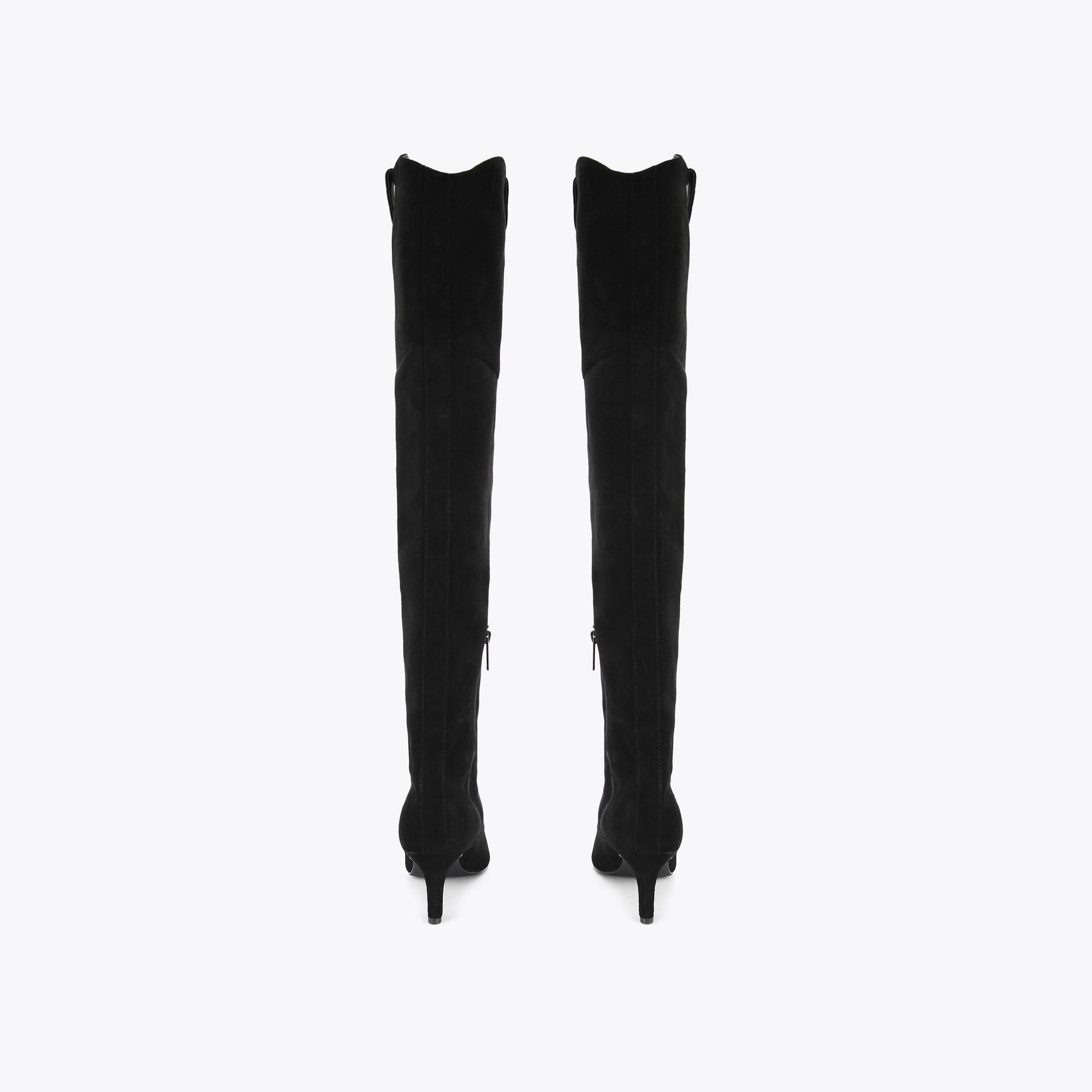 REGENT OTK BOOT Black Suede Knee Boot by KURT GEIGER LONDON