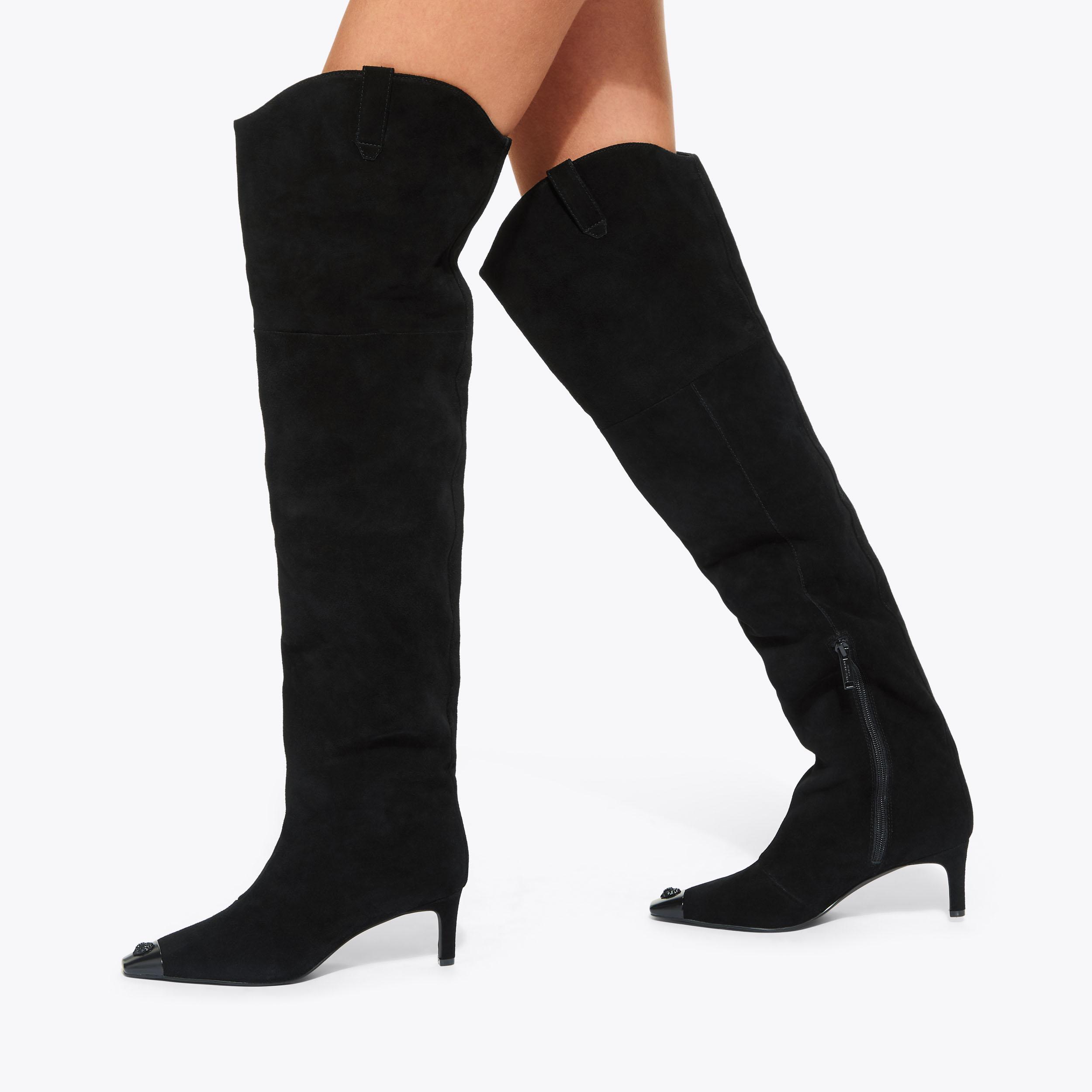 REGENT OTK BOOT Black Suede Knee Boot by KURT GEIGER LONDON