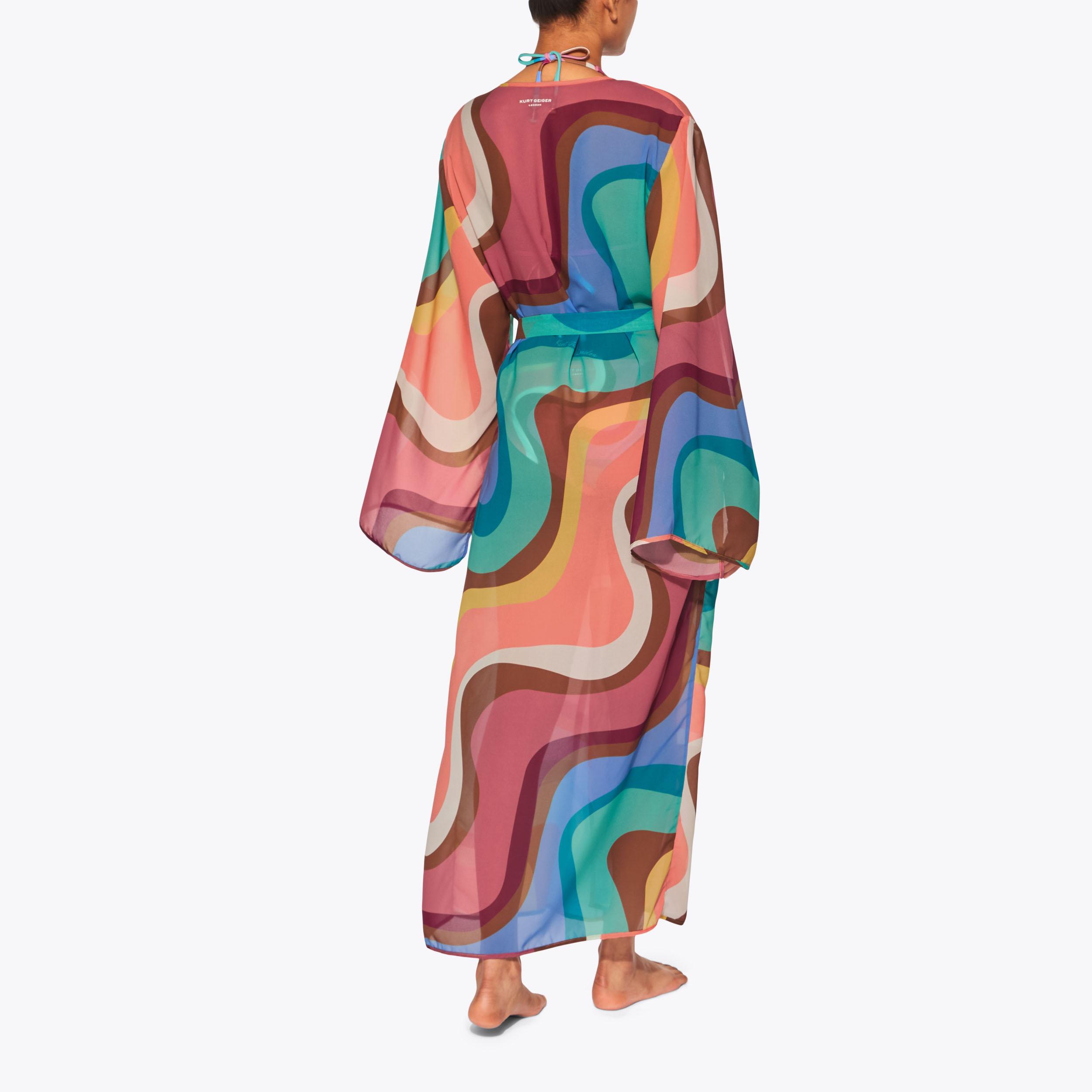RESORT ROBE Rainbow Swirl Swimwear Robe by KURT GEIGER LONDON