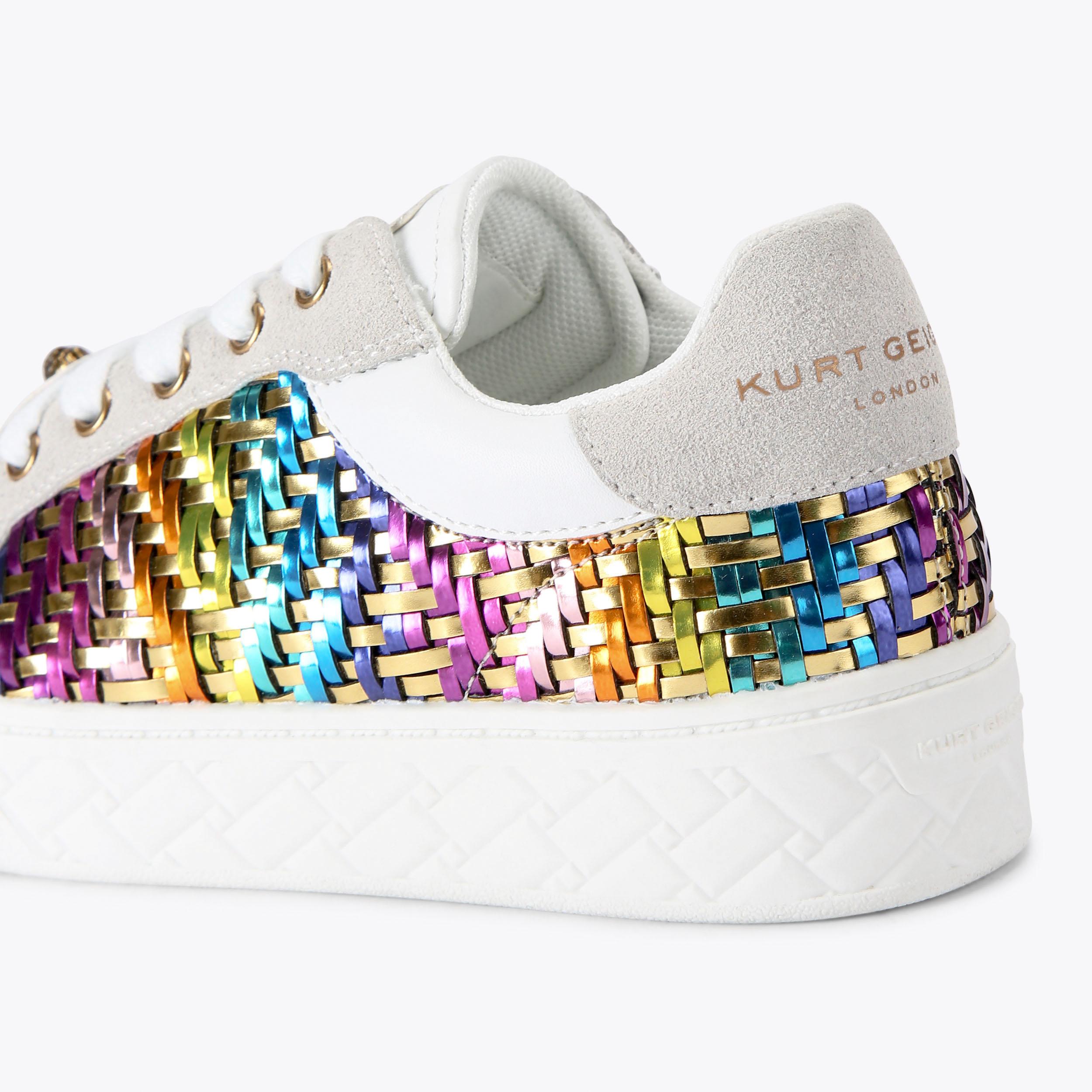 MINI KENSINGTON CUPSOLE Kids White Leather Rainbow Kensington Sneaker ...
