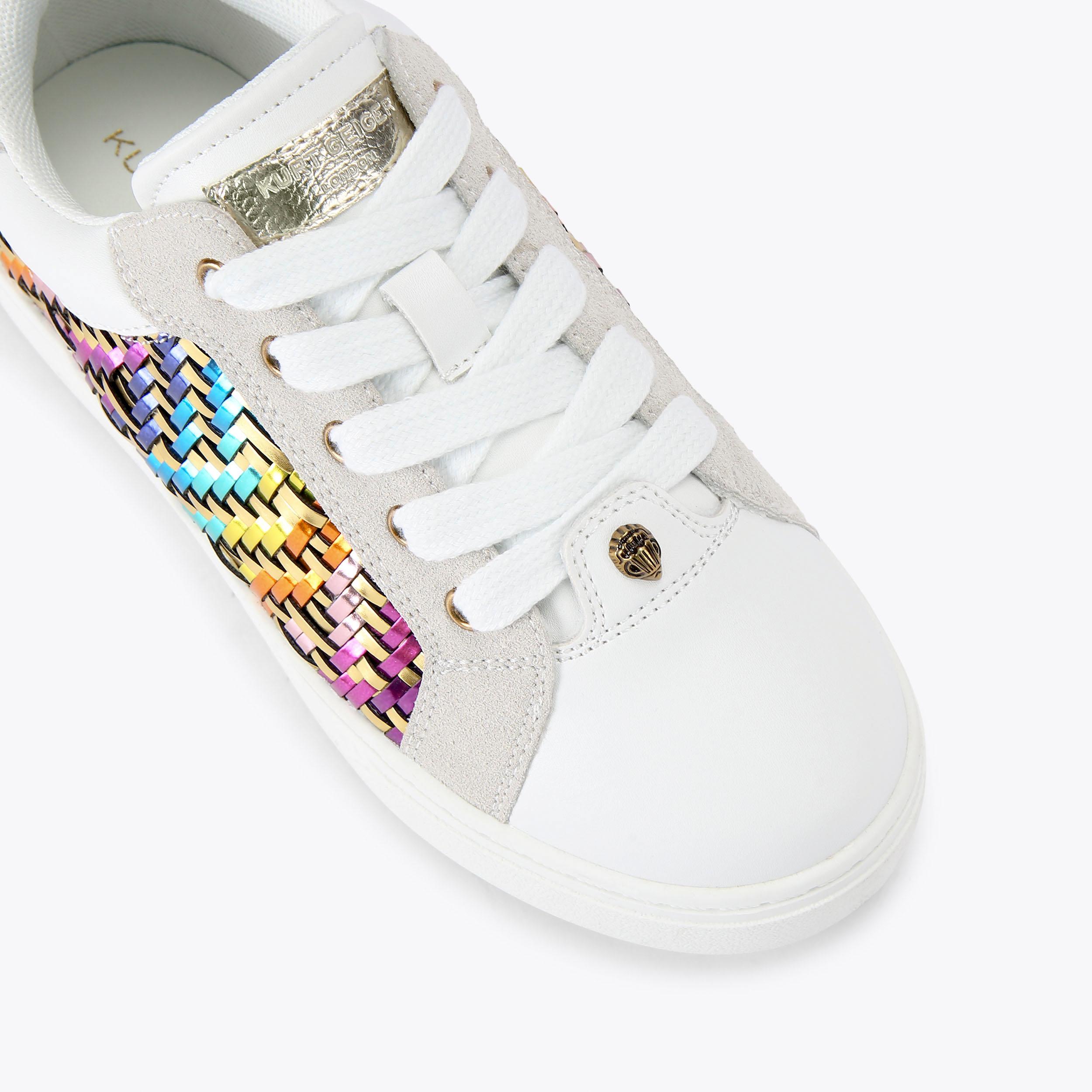 MINI KENSINGTON CUPSOLE Kids White Leather Rainbow Kensington Sneaker ...