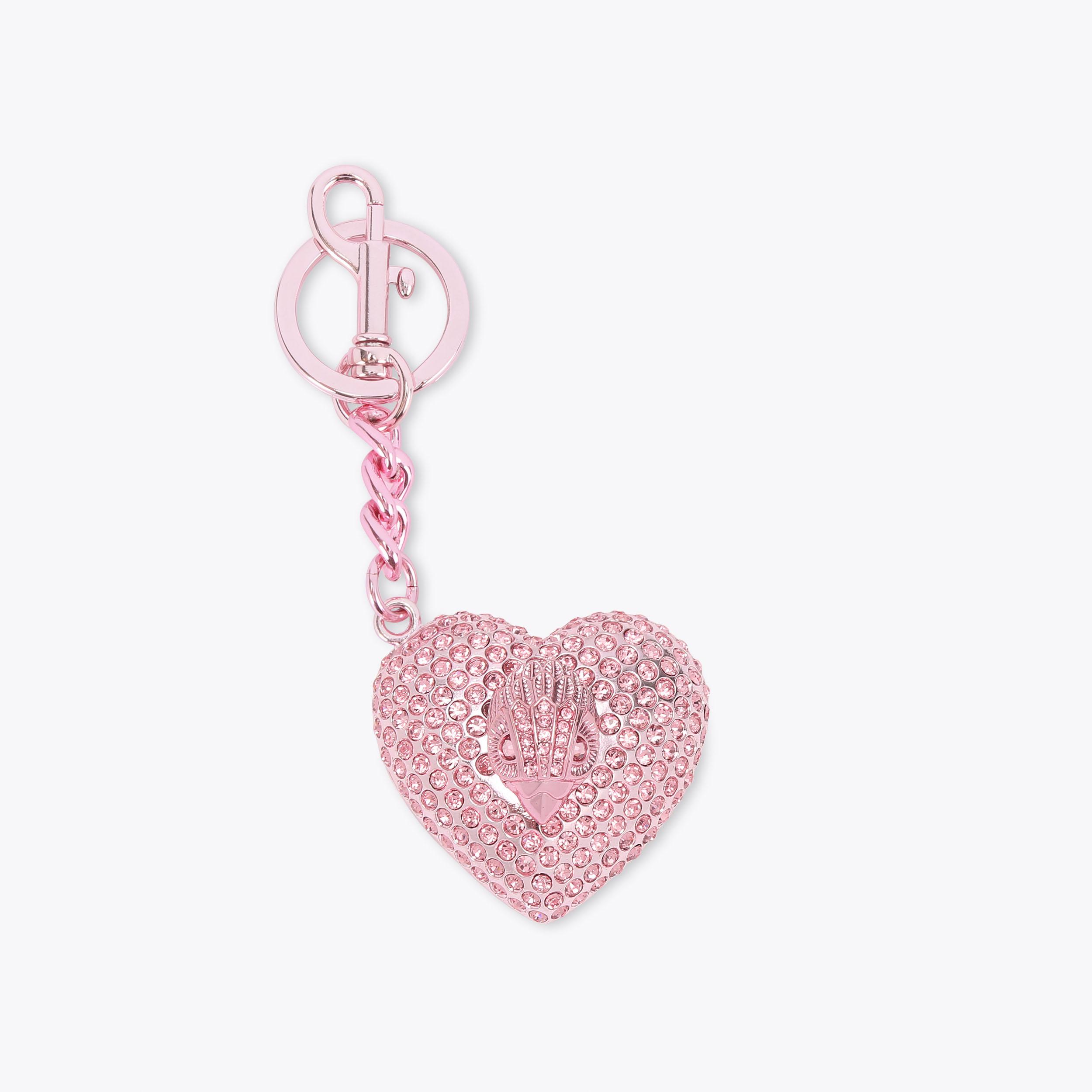 HEART CRYSTAL KEYRING Pink Crystal Heart Keyring by KURT GEIGER LONDON