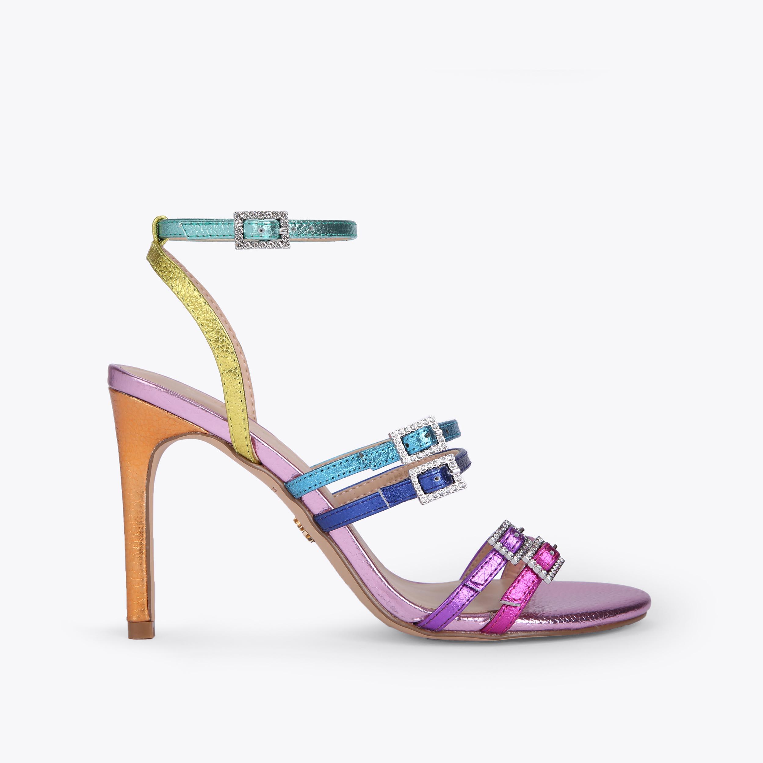 PIERRA Rainbow Stiletto Heel Strappy Sandals by KURT GEIGER LONDON