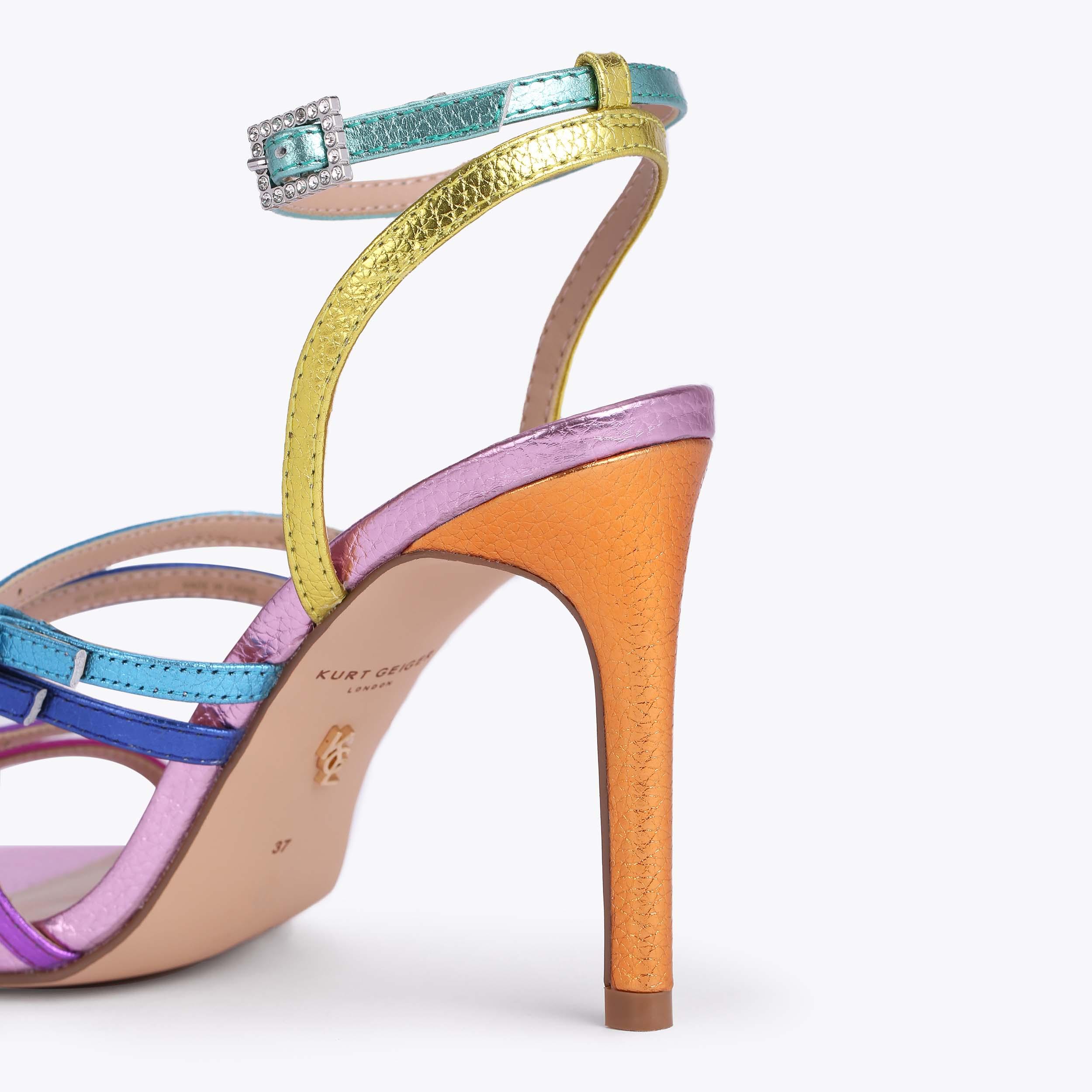 PIERRA Rainbow Stiletto Heel Strappy Sandals by KURT GEIGER LONDON