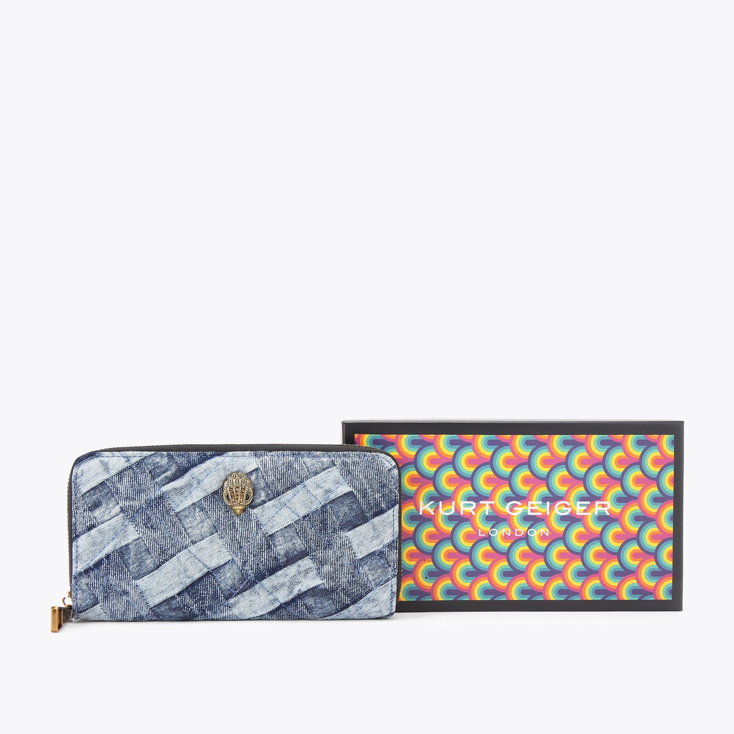 KENSINGTON ZIP AROUND Denim Weave Zip Wallet by KURT GEIGER LONDON