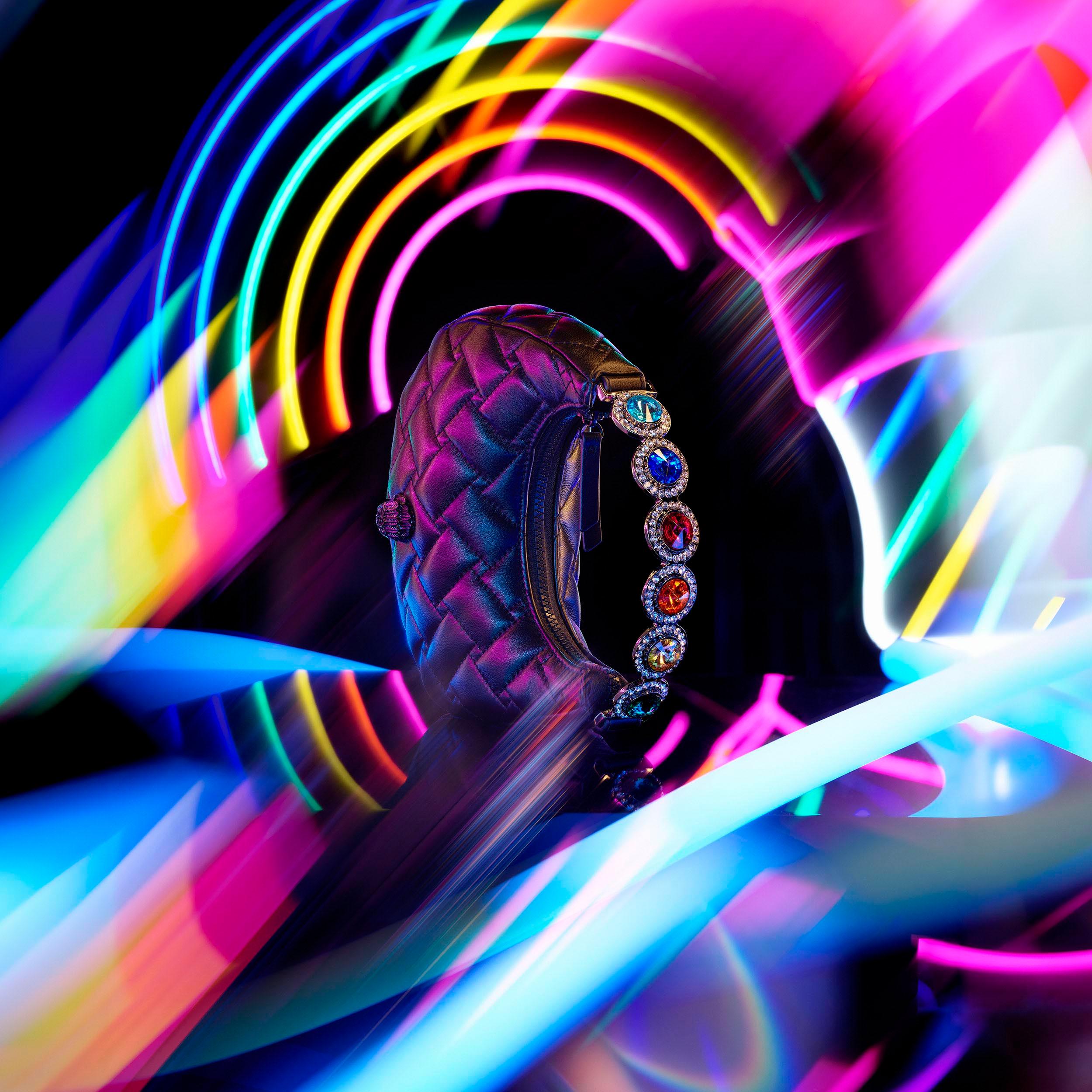 SM OCTAVIA MOONBAG DR Black Clutch Octavia Purse by KURT GEIGER LONDON