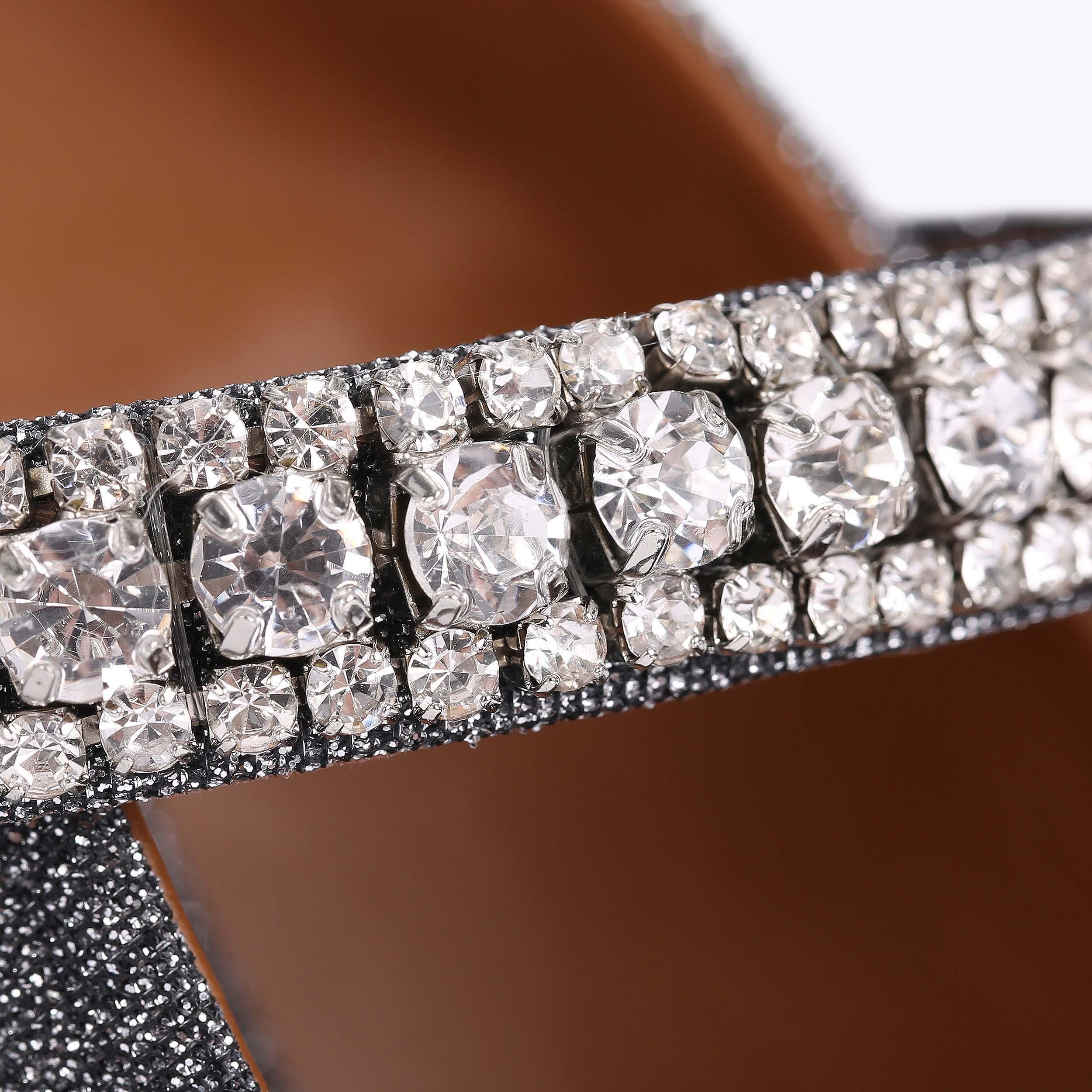 DUKE Silver Metallic Embellished Stiletto Heel Mules by KURT GEIGER LONDON